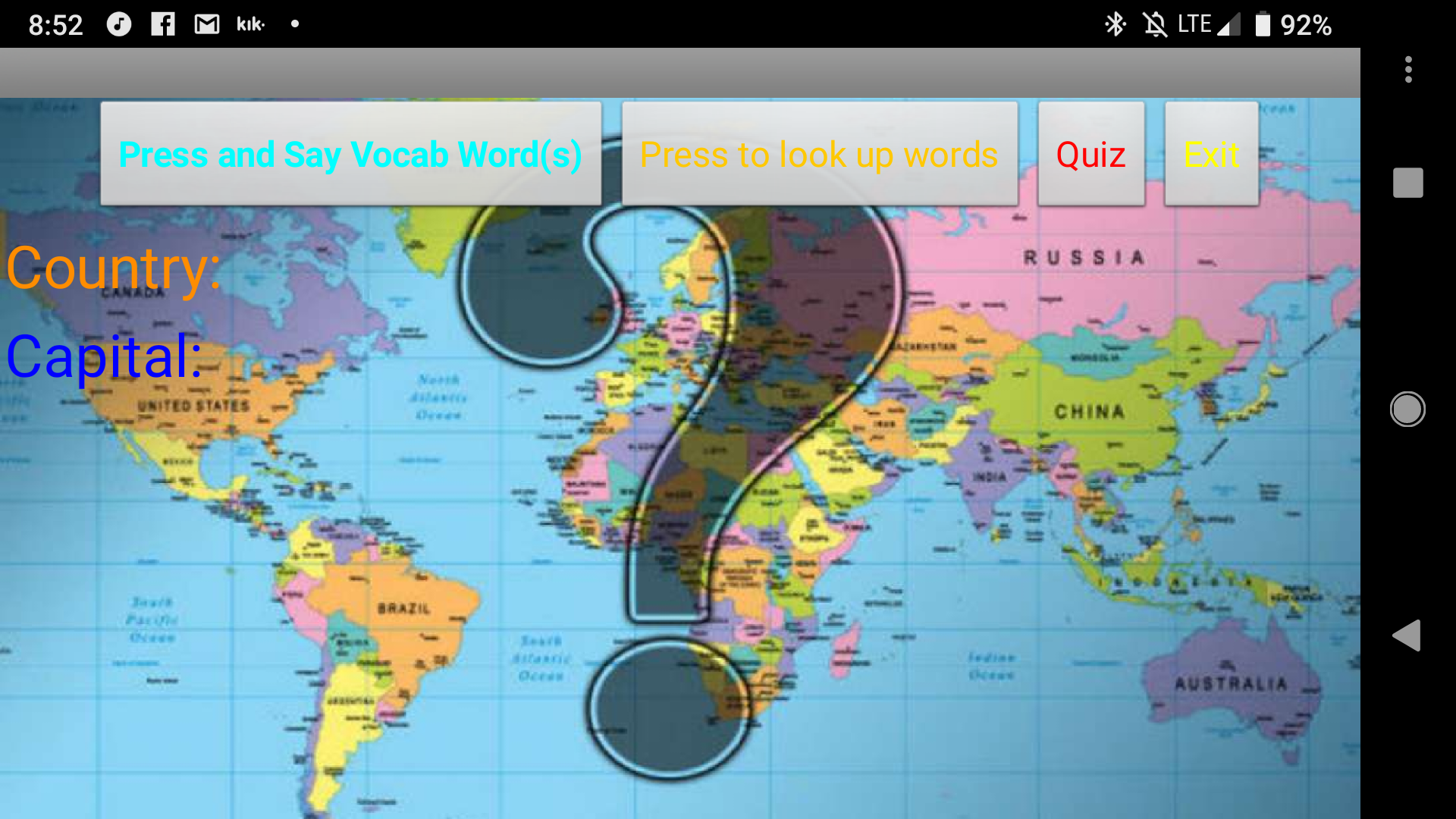 Countries and Capitals Quiz - App on Amazon Appstore