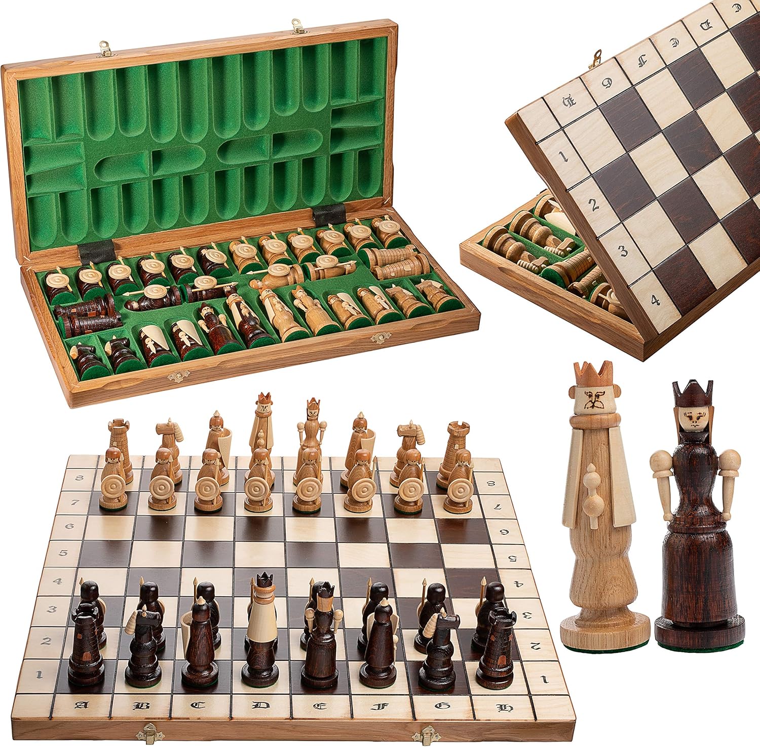 Exclusive MAGNAT 56cm / 22in Unique Medieval Wooden Chess Set : Amazon ...