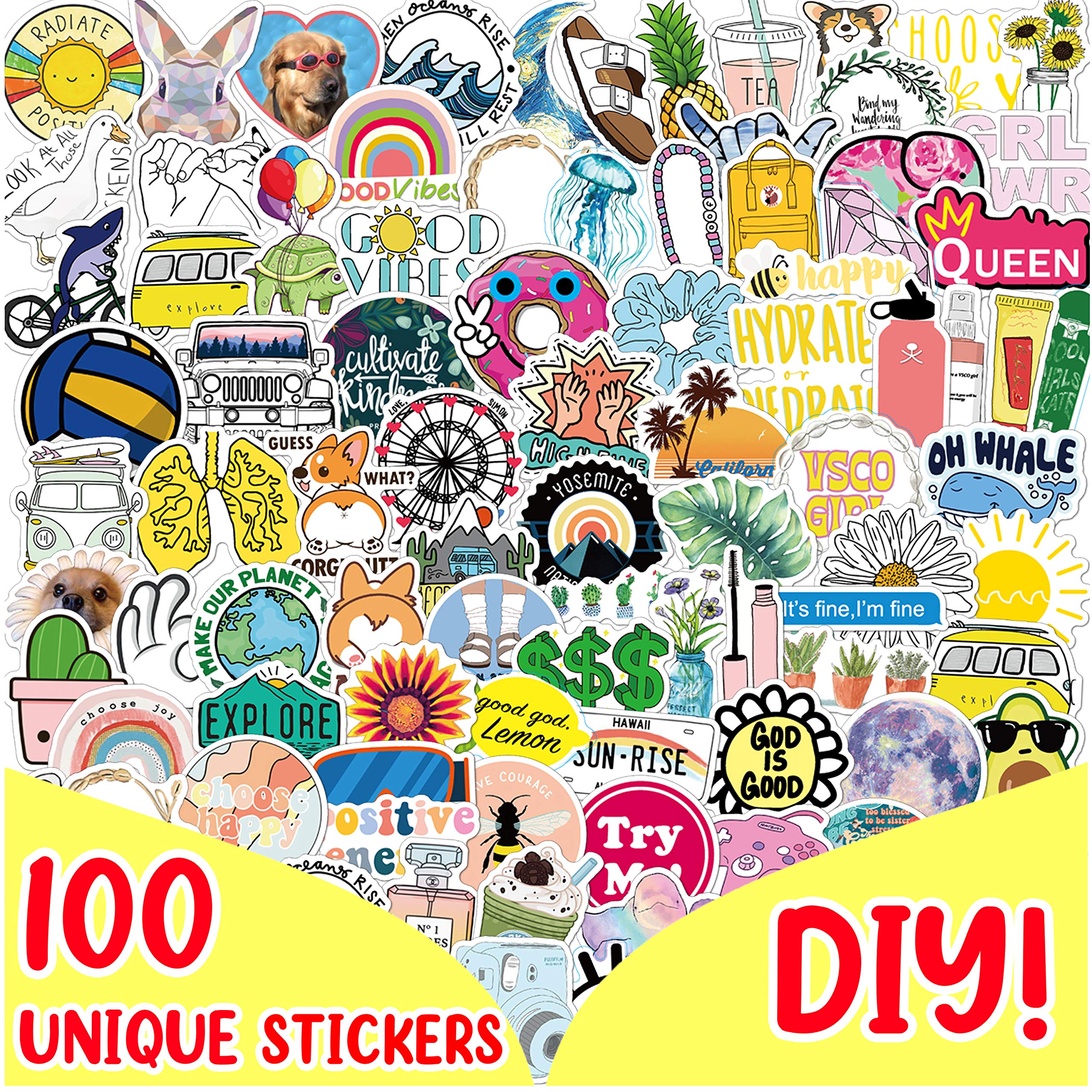 Buy Aesthetic Sticker(100 Pack)Vsco Sticker for Teen Kid Girl,Cute ...