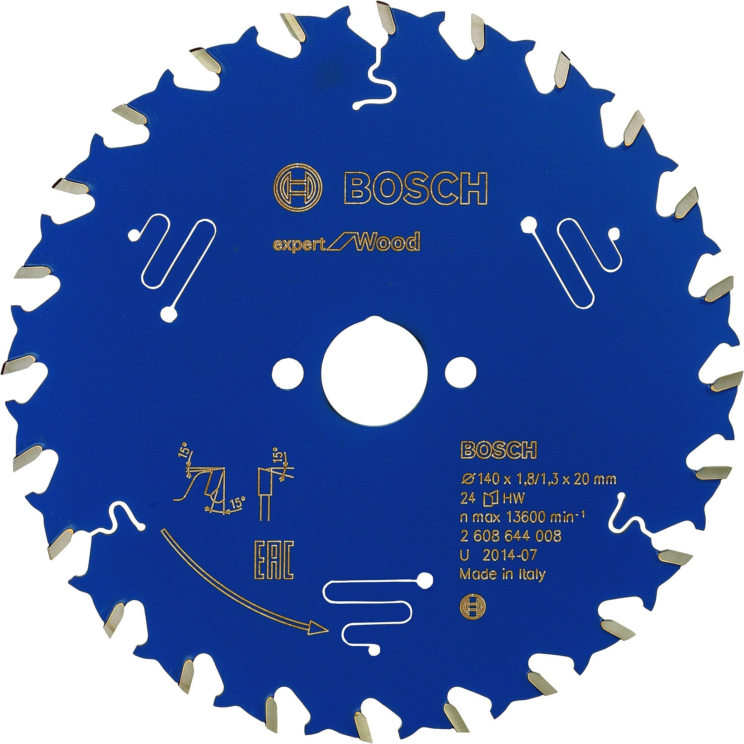 Bosch 2608644008 24T "Expert" Circular Saw Blade for Wood, Blue, 140 x ...