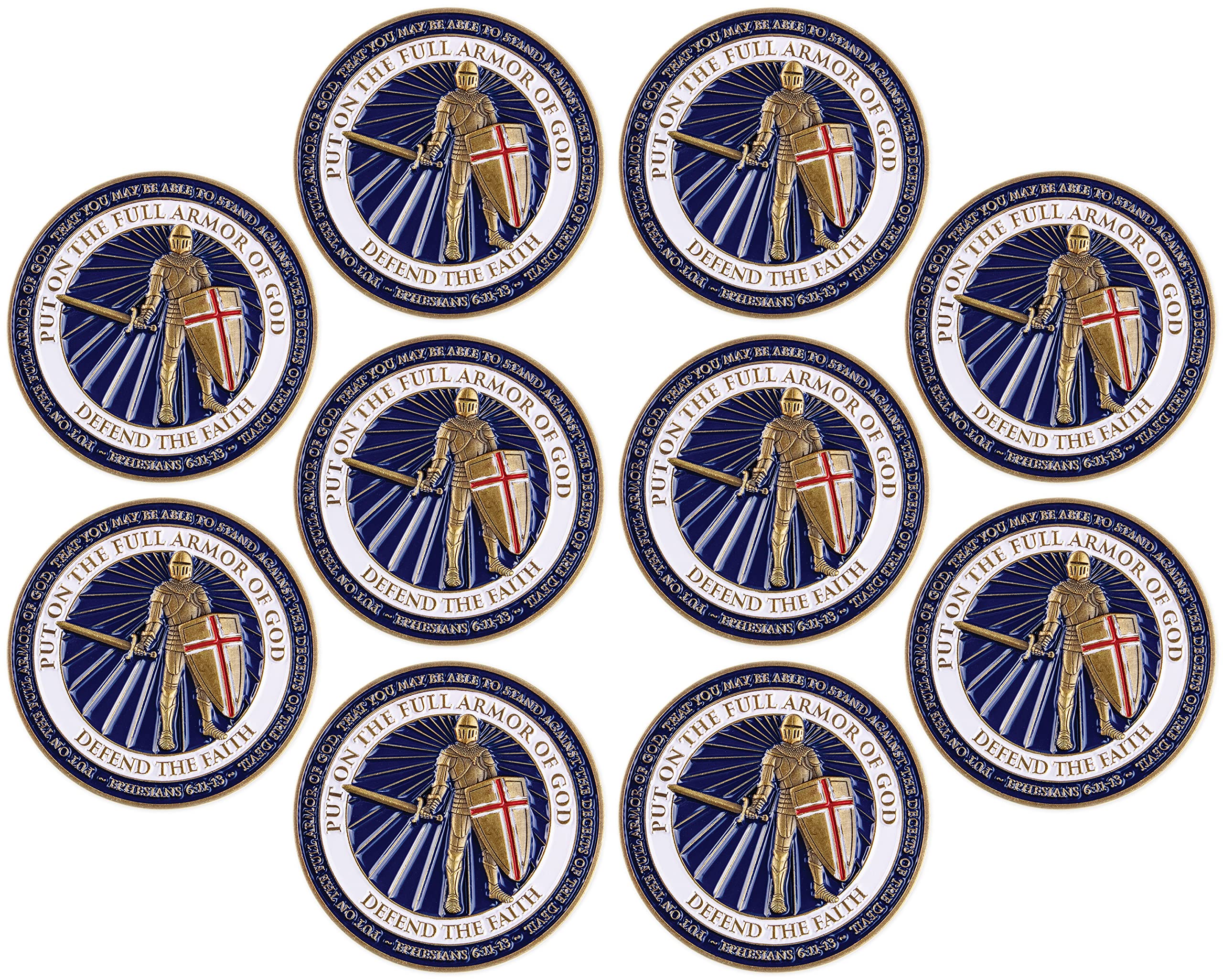 Buy LOGOS COINSDefend The Faith Armor of God Religious Challenge Coins ...
