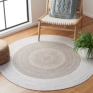 Amazon.com: SAFAVIEH Braided Collection Area Rug - 4' Round, Beige ...