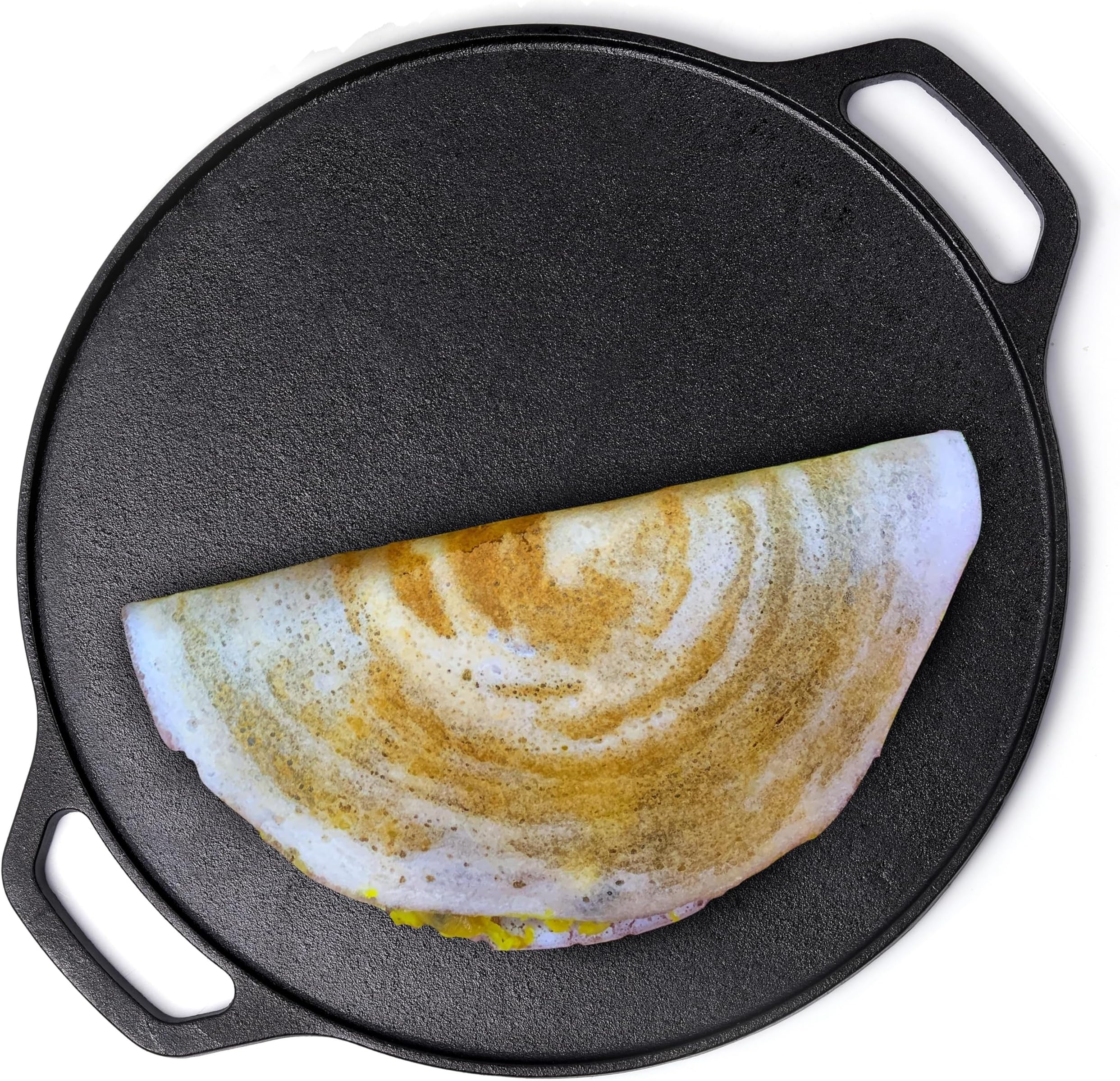 Buy ROSTON Cast Iron Tawa Dosa | Cookware Flat Vessel Pre Seasoned ...