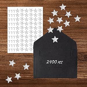 Amazon.com: 2400 Sparkly Silver Star Stickers, Shiny Silvery Metallic ...