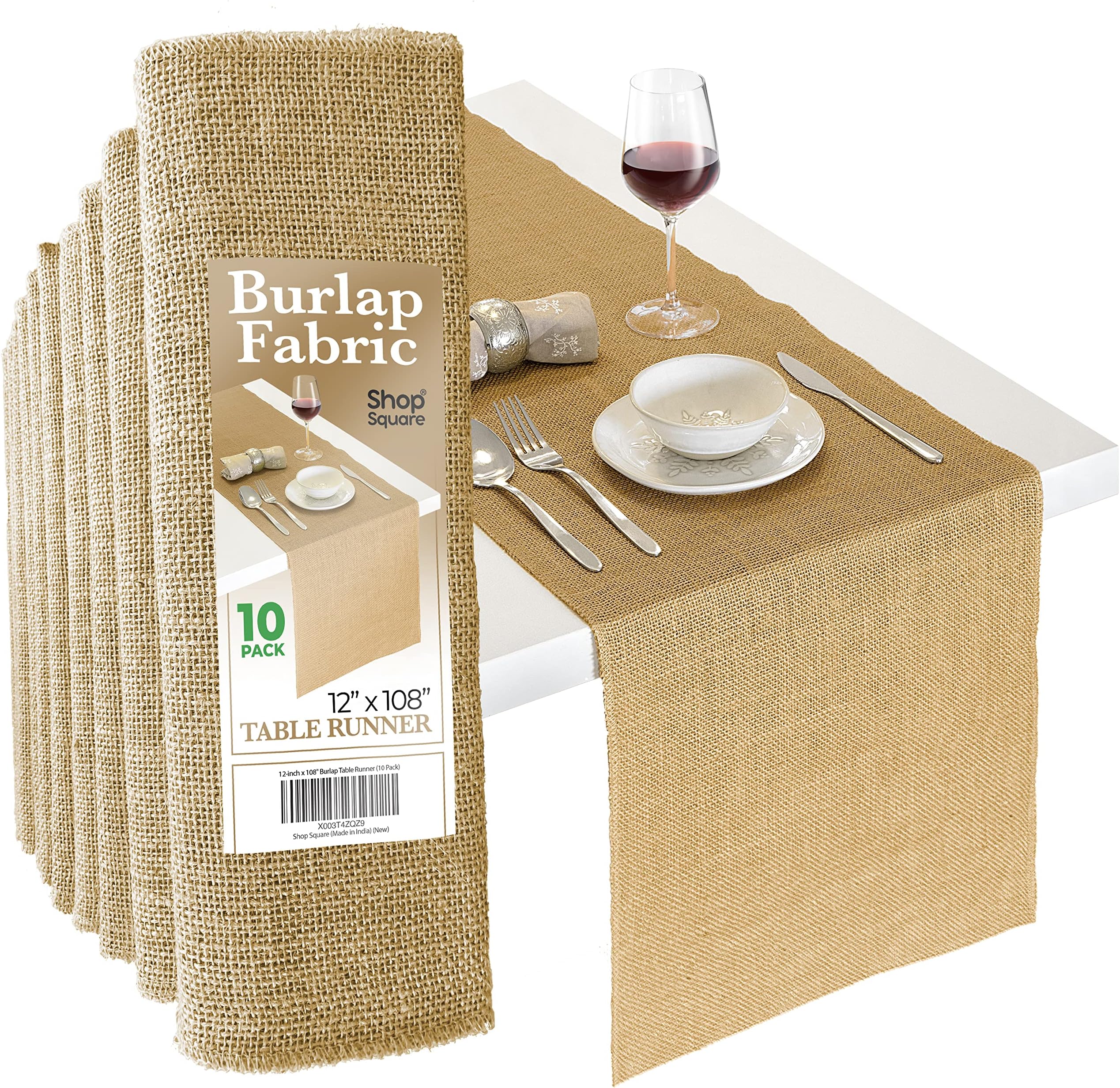 Amazon.com: Burlap Table Runners, 12 x 108 Inch - 10 Pack Outdoor Jute ...