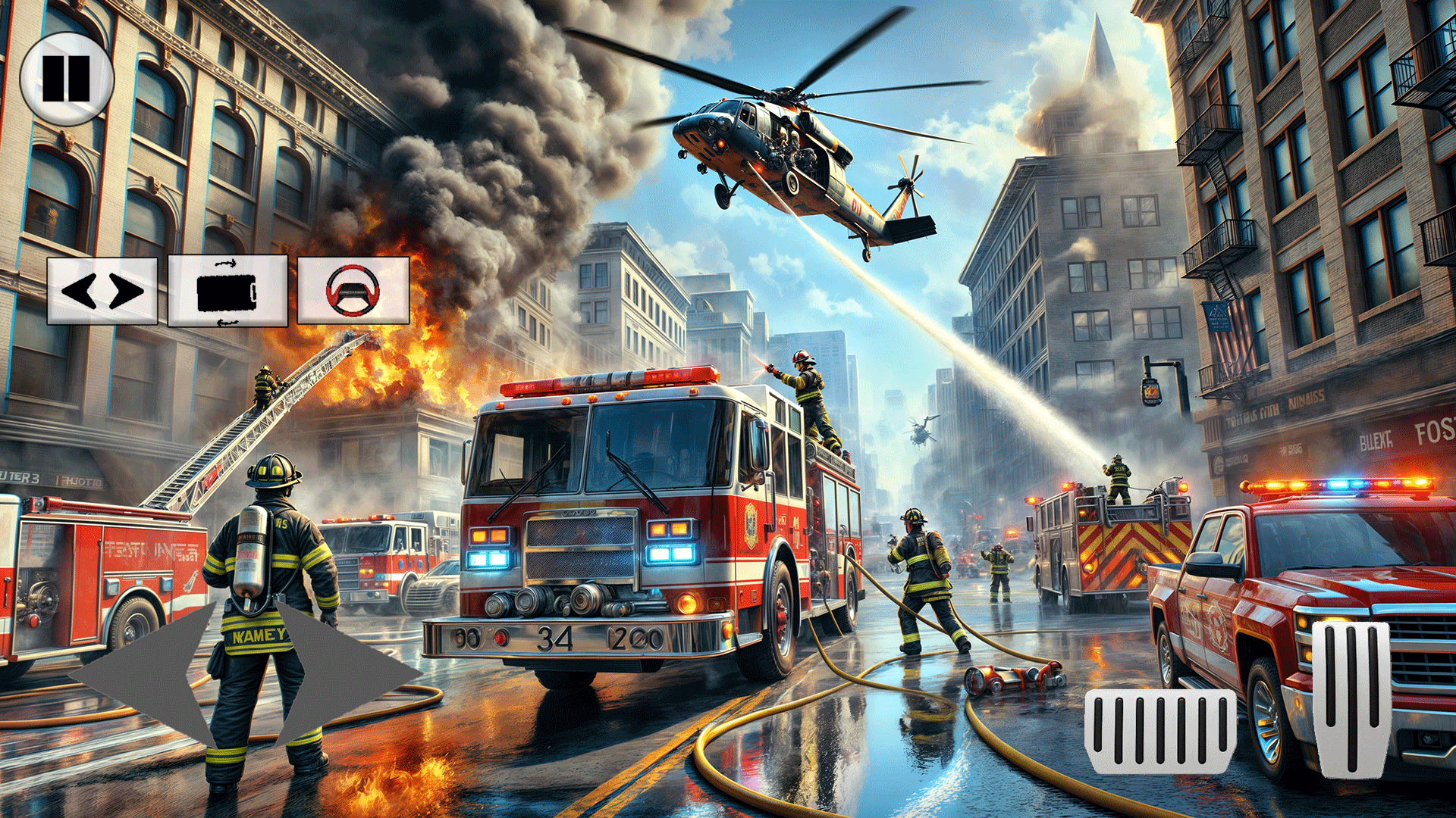 Fire Truck Simulator Rescue Game - FireFighter Truck Driver Emergency ...