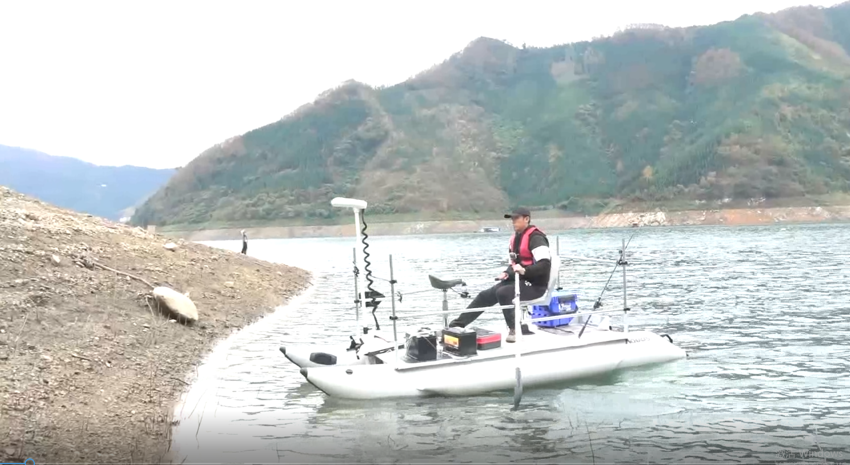Watch AQUOS inflatable pontoon boat and trolling motor for fishing on ...