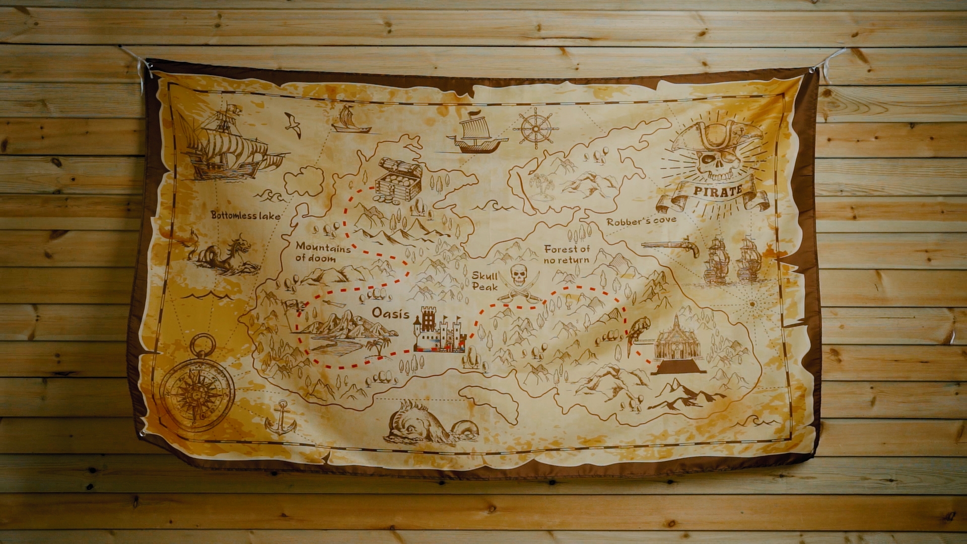 Pirate Themed Party Decorations Halloween Prate Treasure Map Bulletn ...