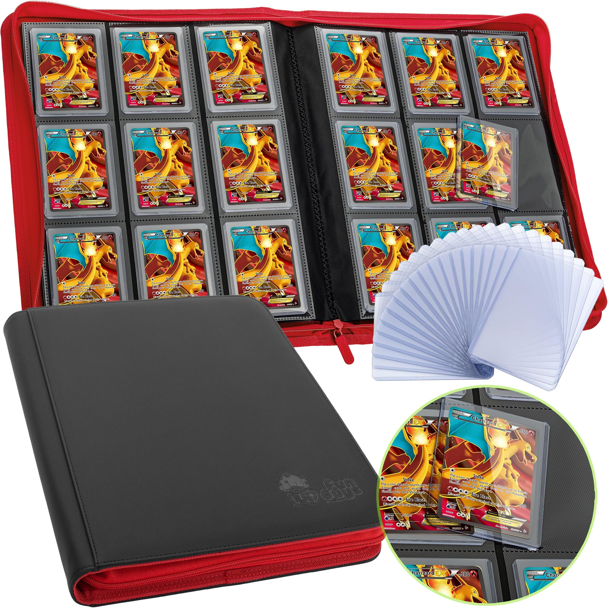 Amazon.com: PREZA Toploader Binder - Holds 216 Top Loaders - 9 Pocket ...