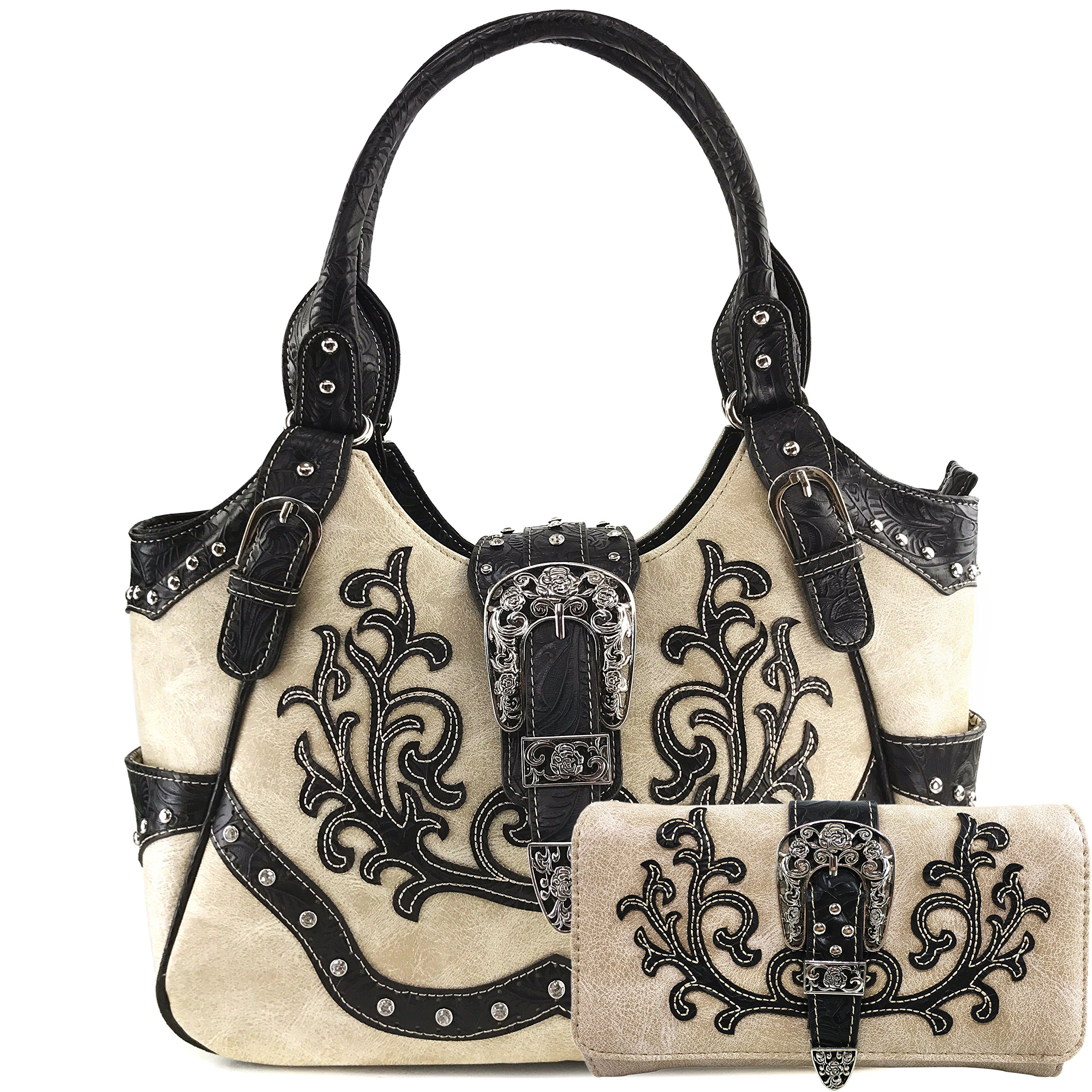 Justin West American Albino Floral Embroidery Buckle Shoulder Concealed ...