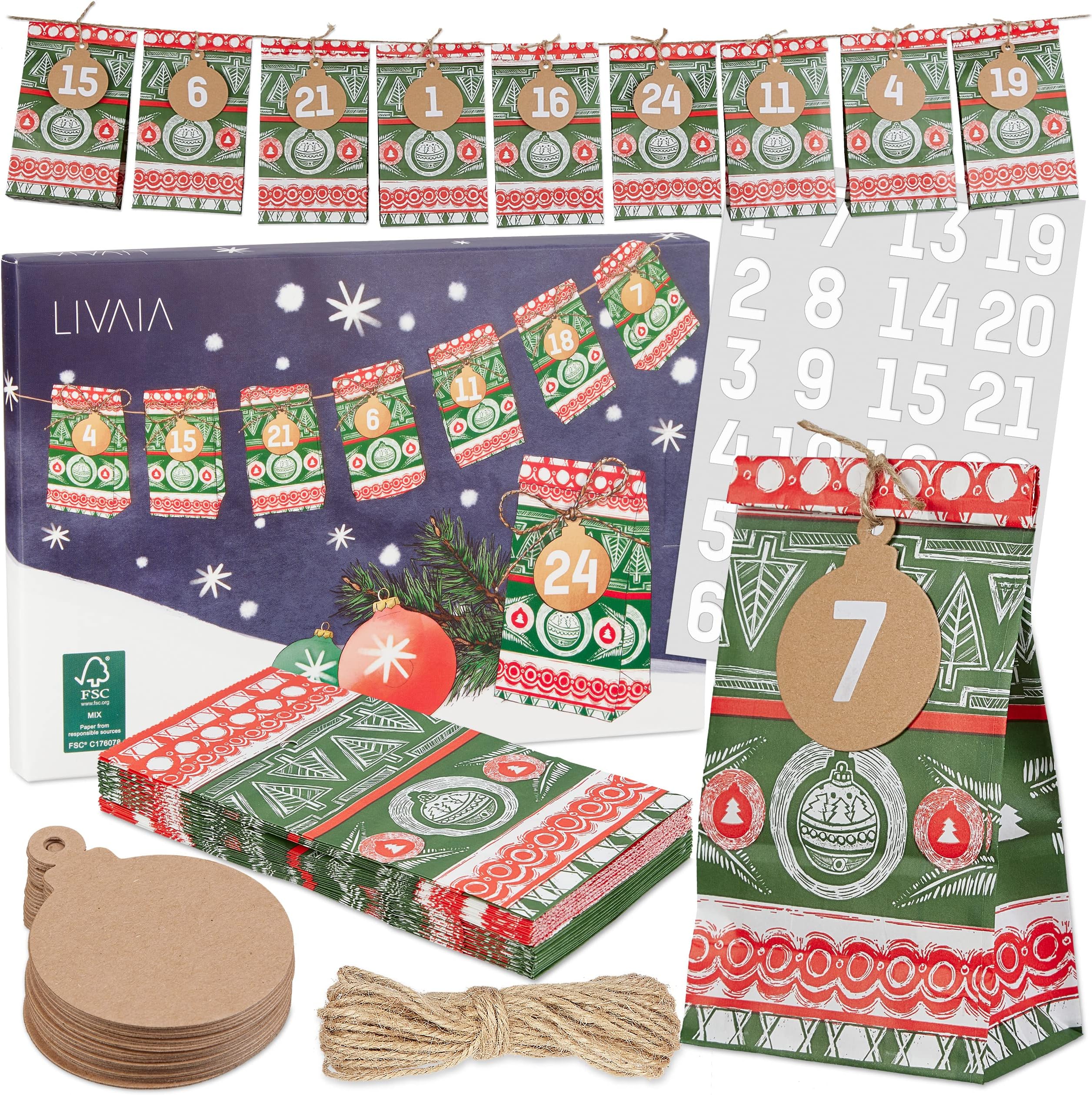 Calendario dell'Avvento da riempire: delizioso calendario fai-da-te da ...