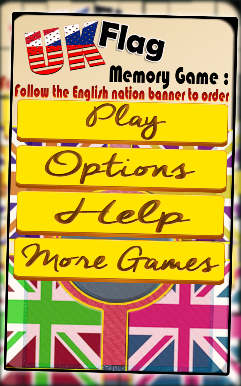 UK Flag Memory Game : Follow the English nation banner to order - Gold ...
