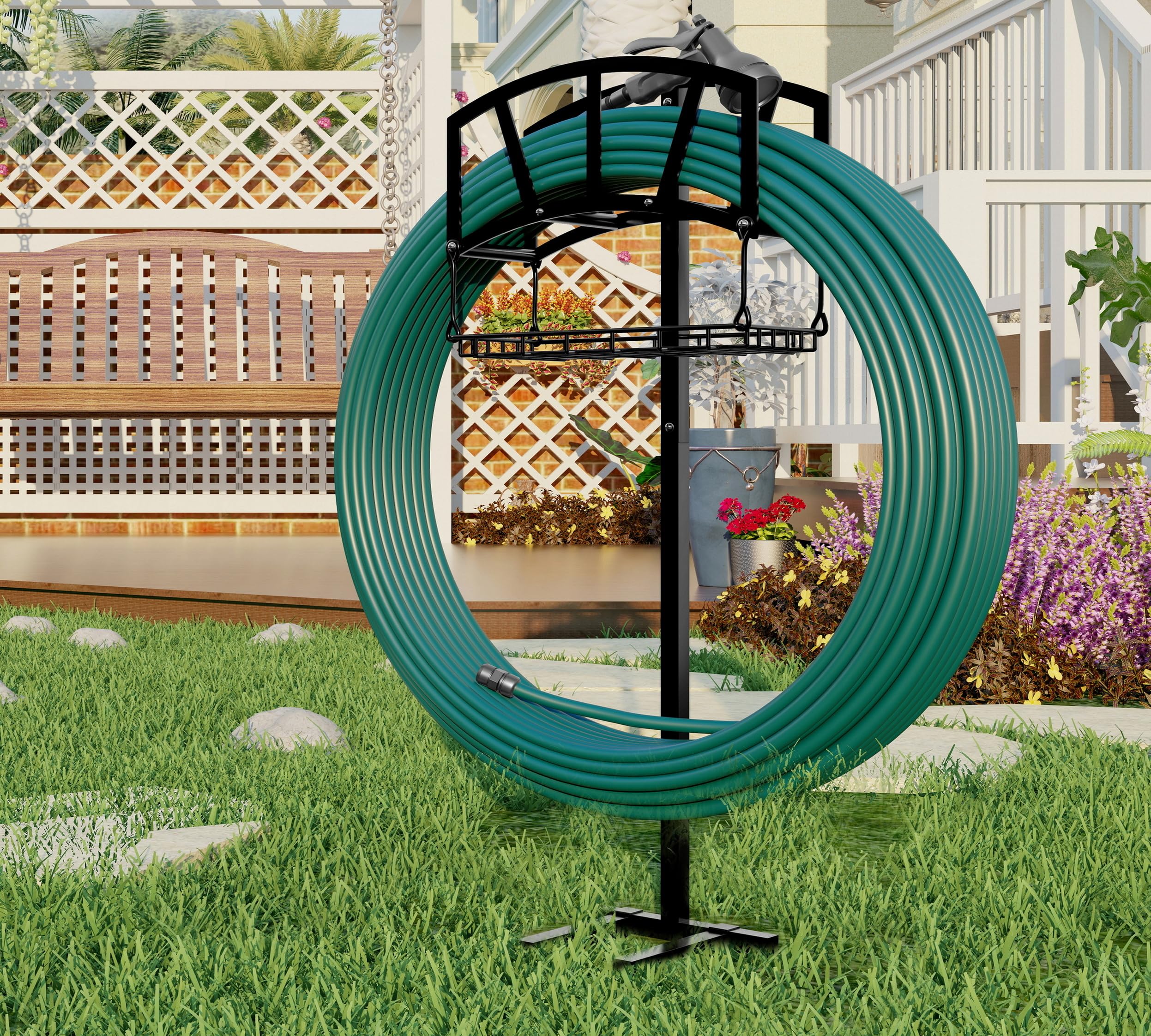 Amazon.com: Fire Beauty Garden Hose Holder,Freestanding Water Hose ...