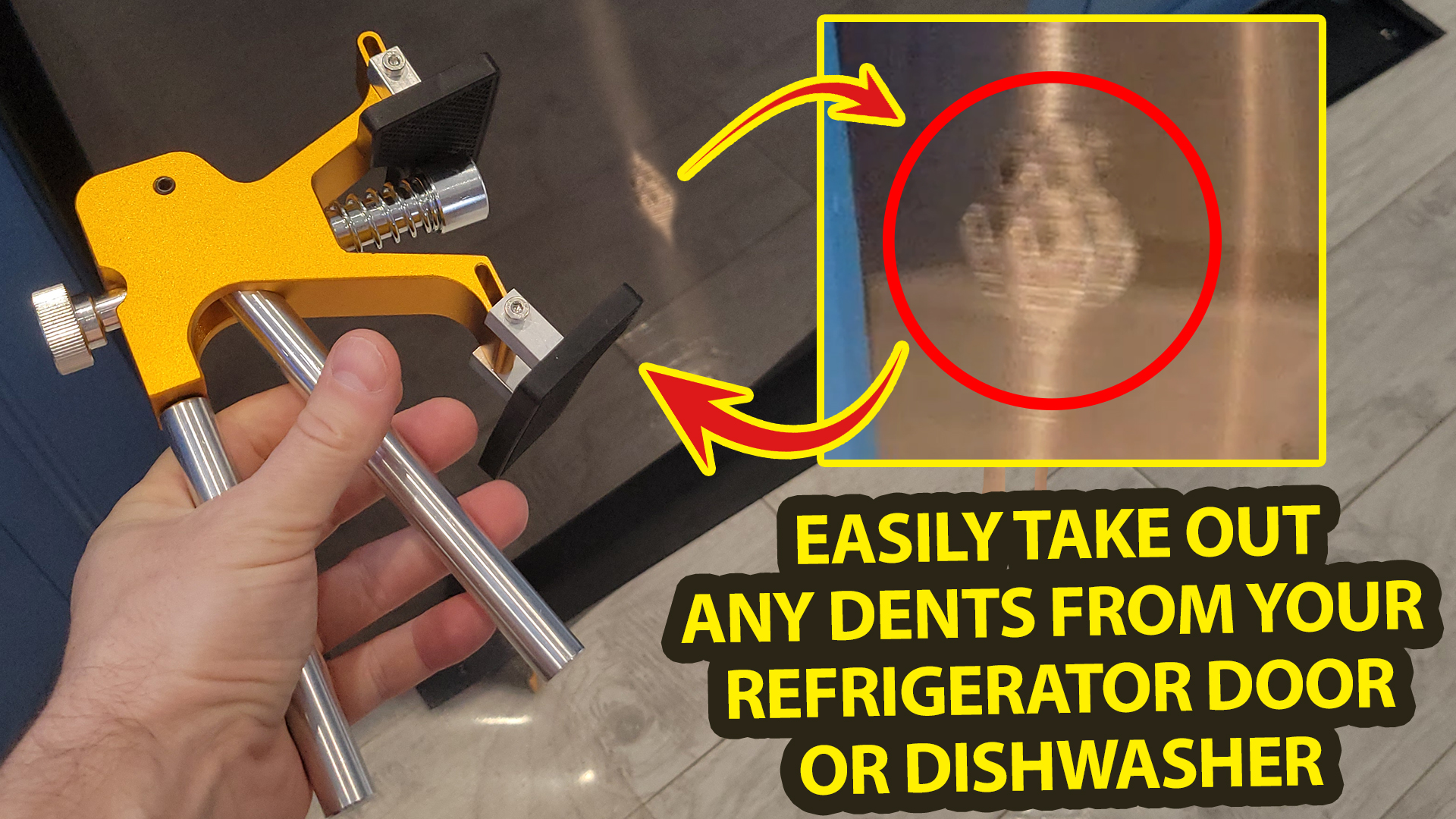 Watch Step by Step remove Dents from Fridge/dishwasher Dent Puller on ...