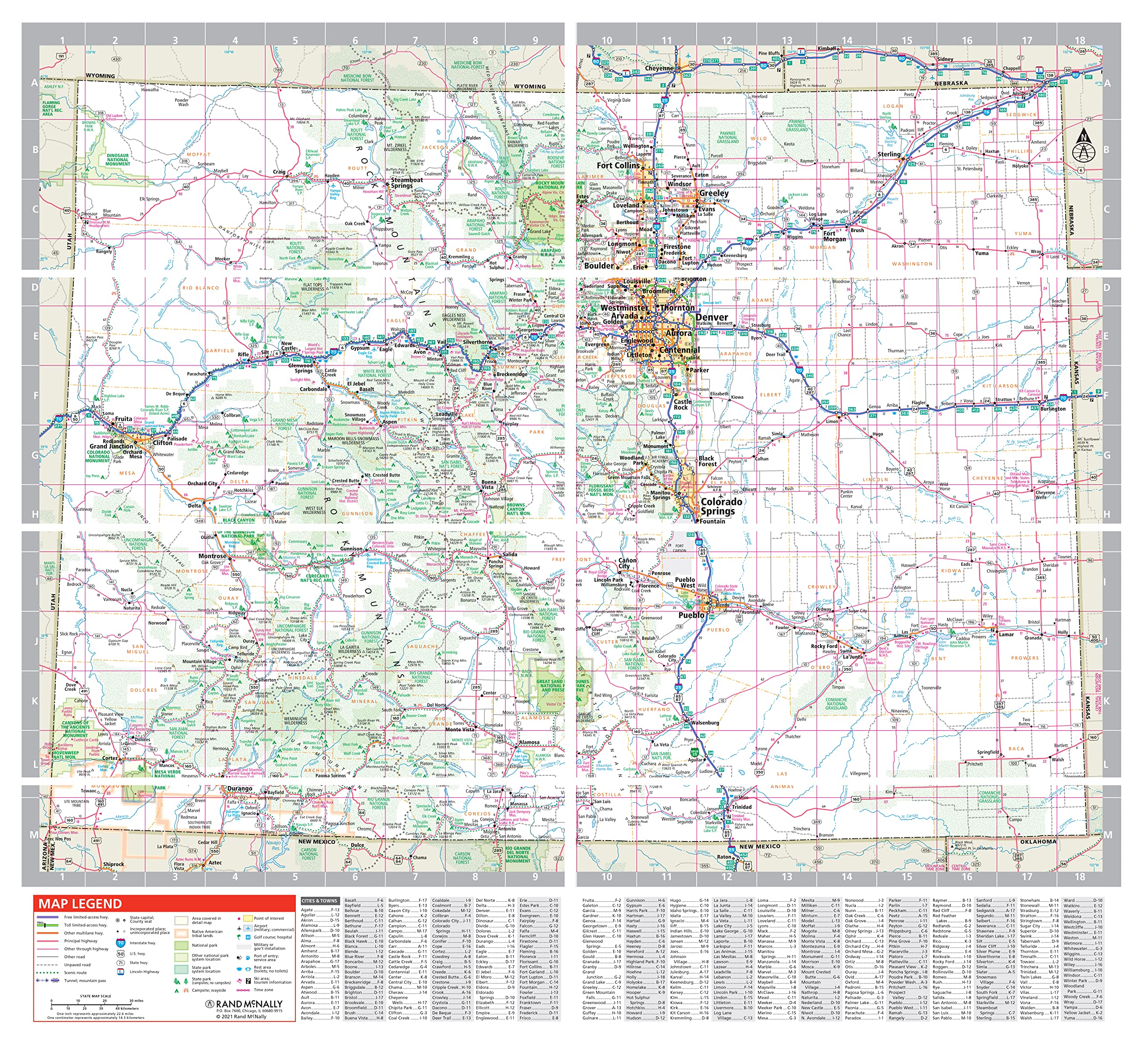Snapklik.com : Colorado Easy To Fold State Map