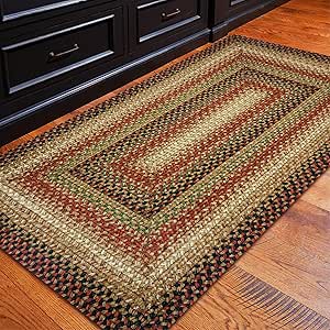 Amazon.com: Gingerbread Brown Small Braided Rugs, 2x3' Rectangle ...