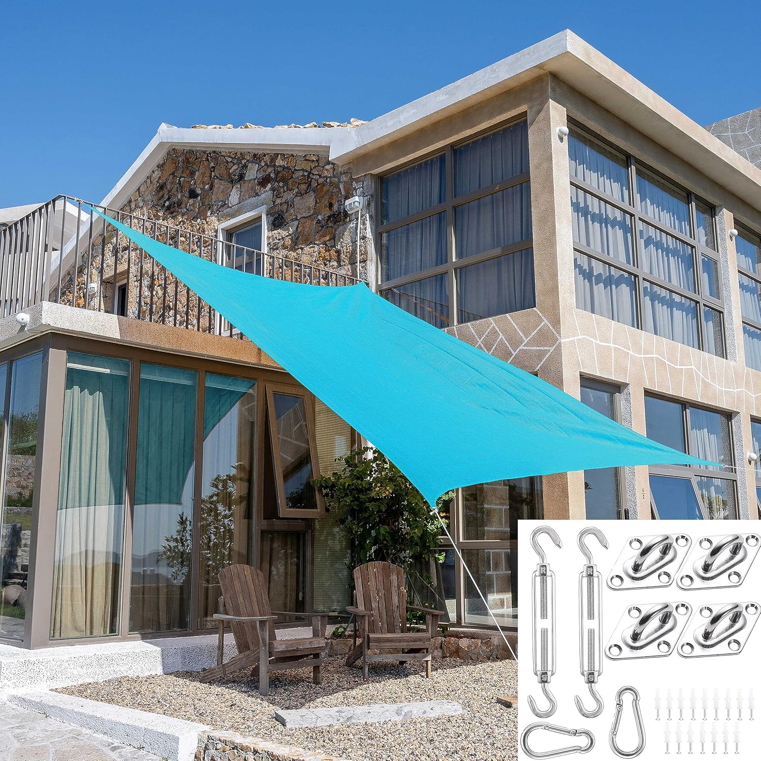 Amazon.com: Tronssien 12'x16' Sun Shade Sails with 6 Inch Hardware Kit ...
