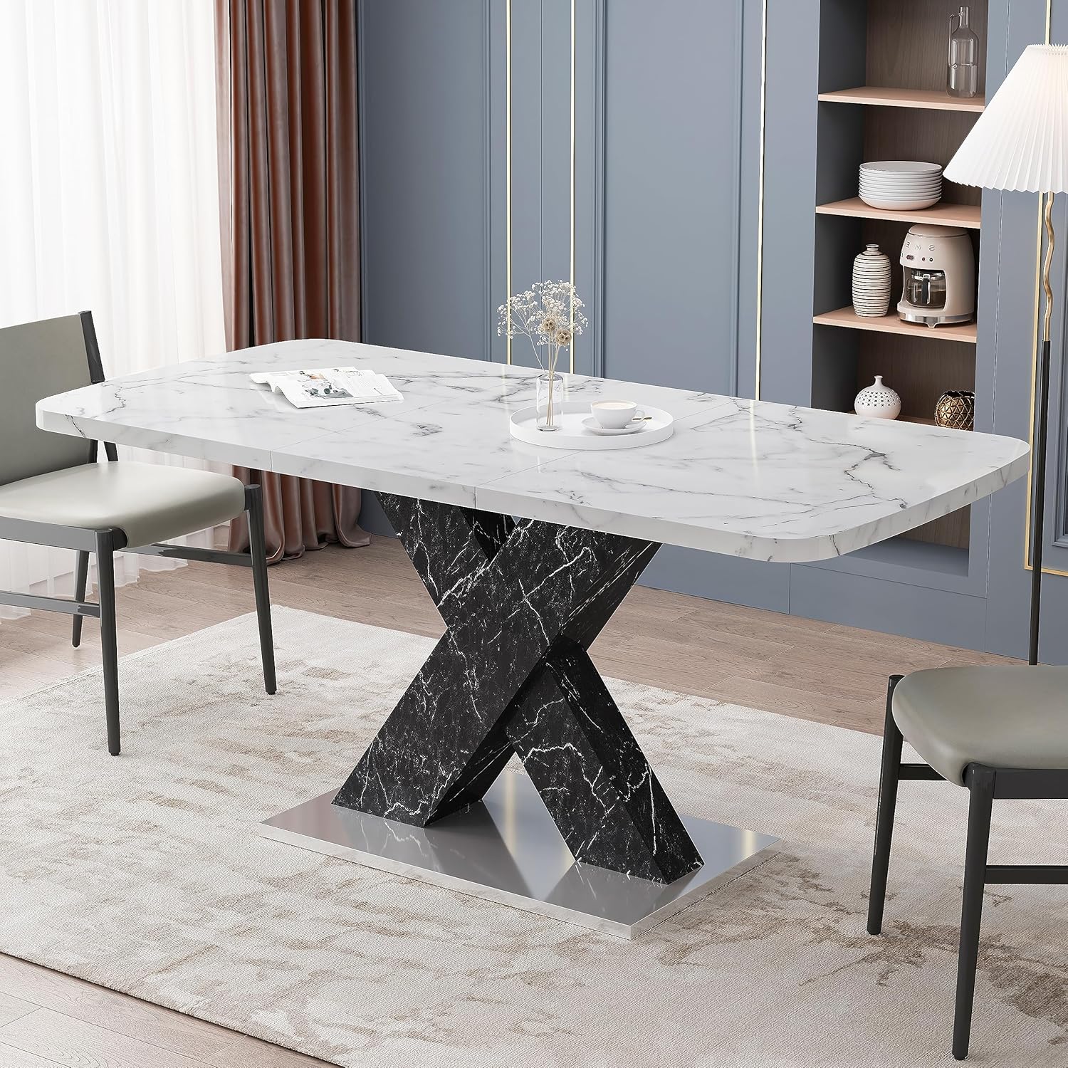 Expandable Dining Table for 4, Extendable 47-63 Inch Philippines | Ubuy