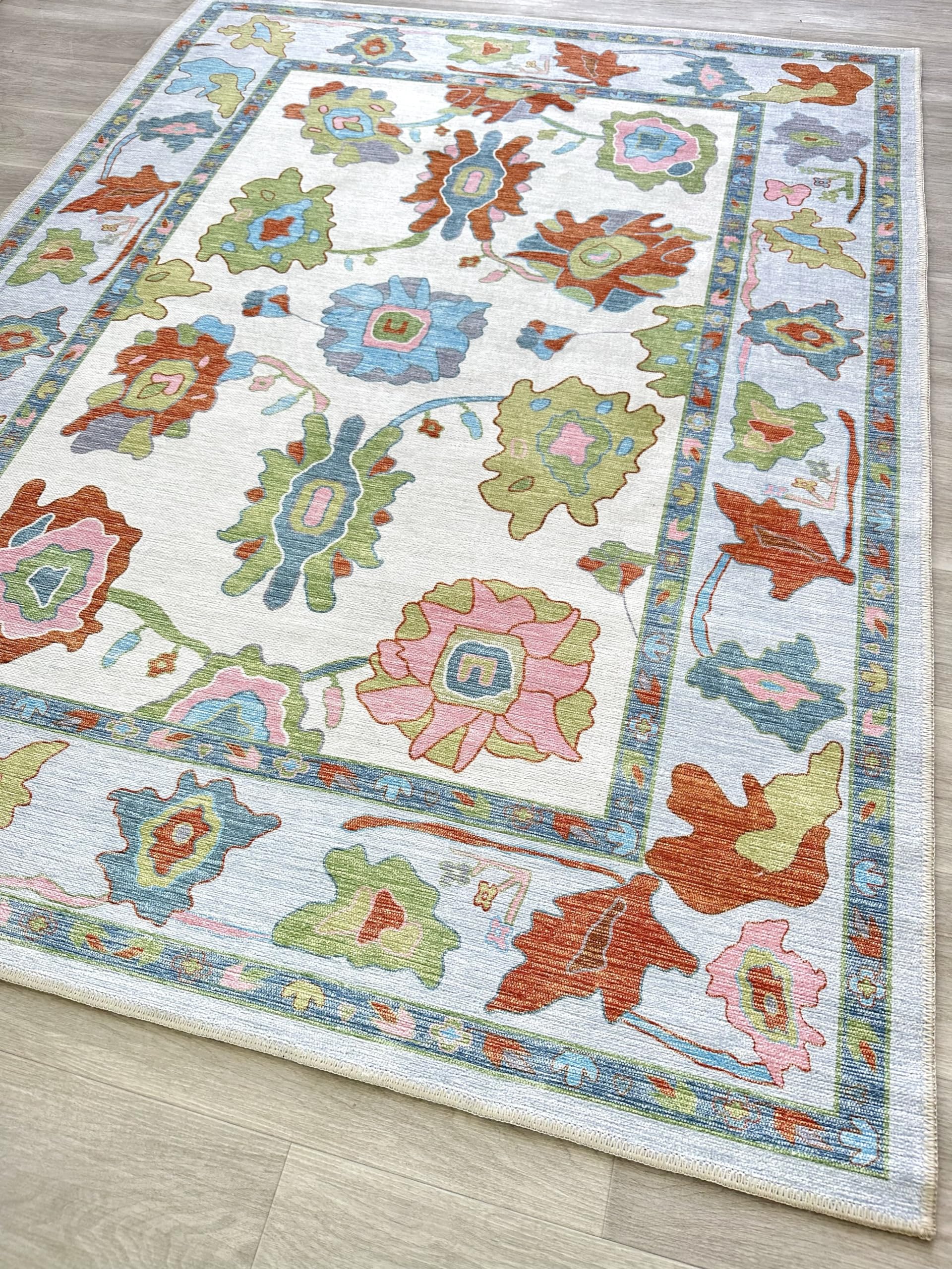 Amazon.com: Colorful Oushak Rug, Modern, Vintage, Turkish, Eclectic ...
