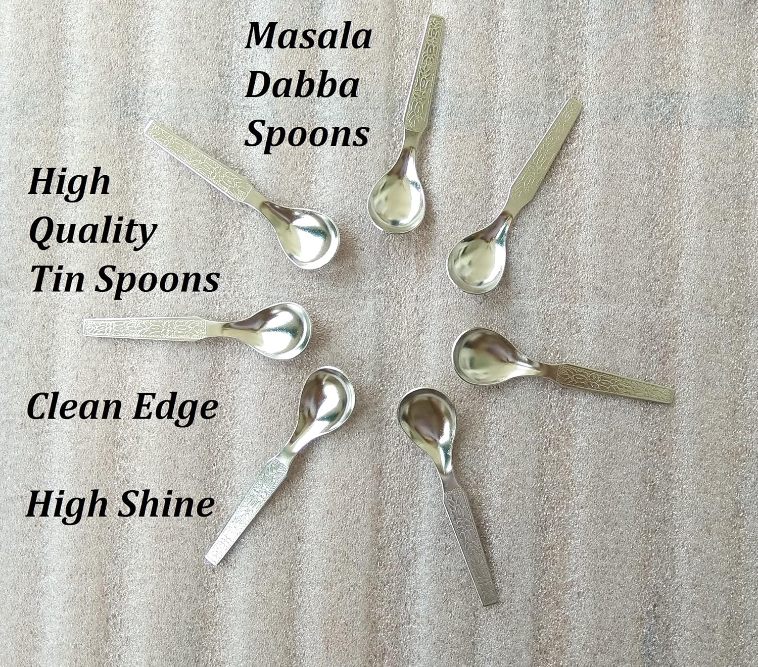 IndianTradion 7 Pcs of MASALA DABBA SPOONS INDIAN SPICE CONTAINER ...
