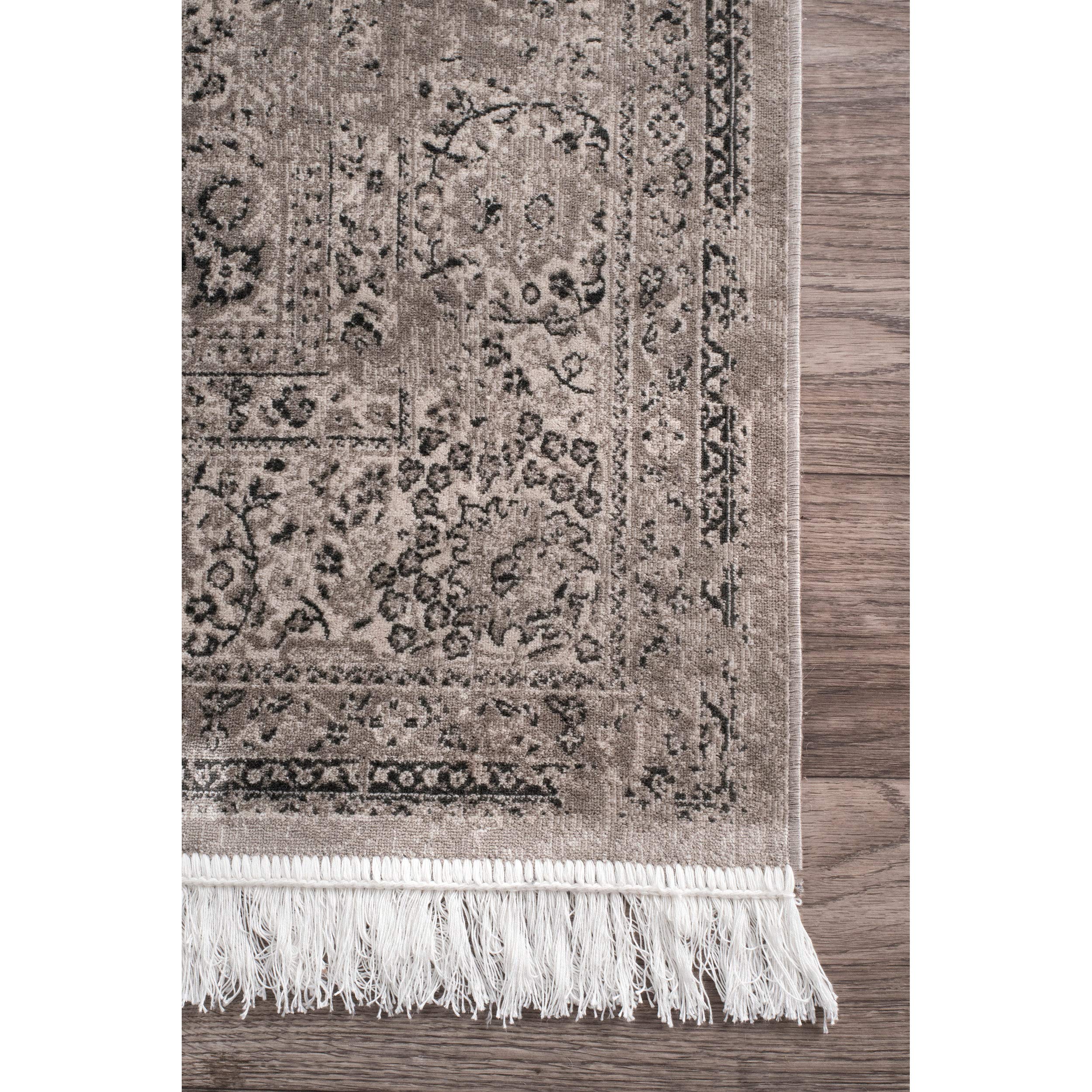 nuLOOM Cantrell Faded Transitional Fringe Area Rug, 4x6, Light Brown