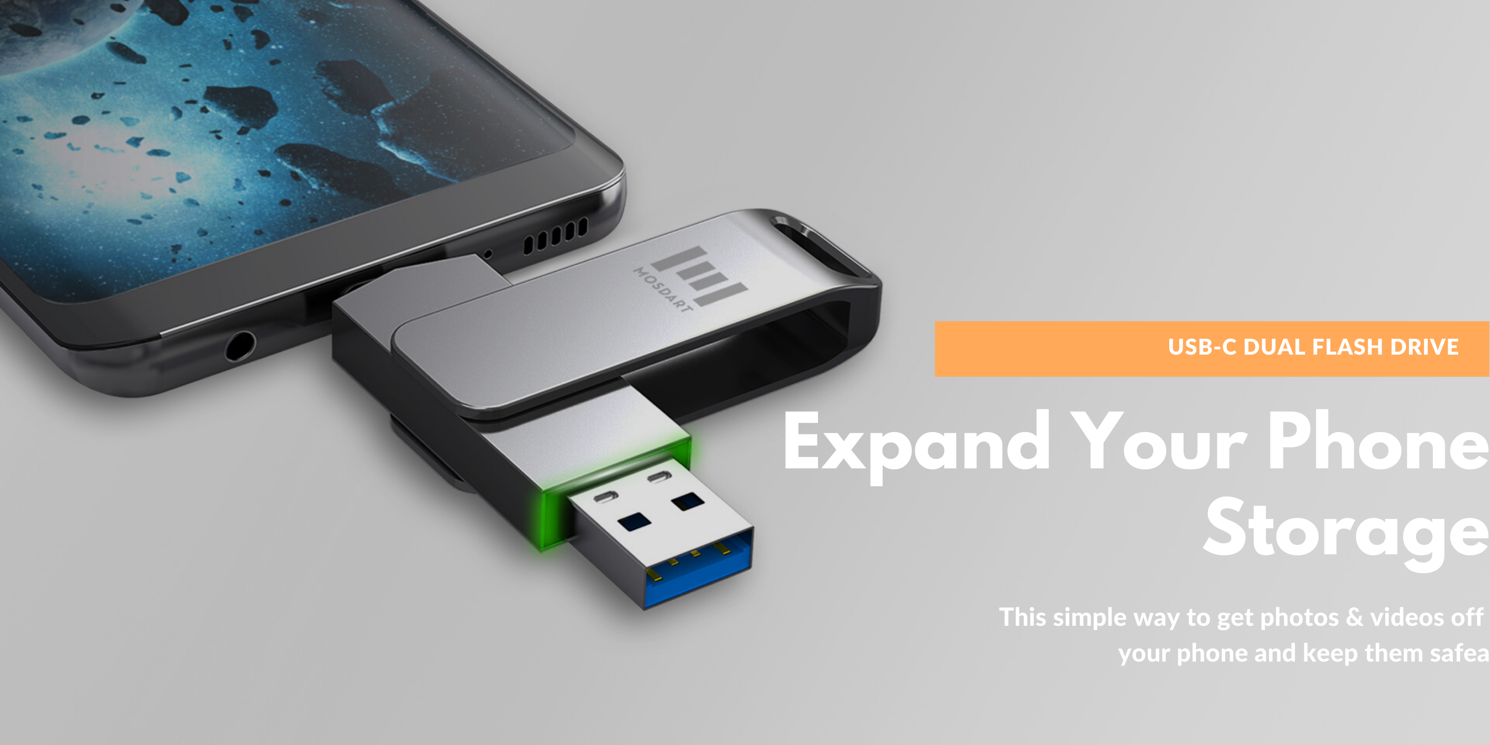 Watch Metallic USB-C Dual Flash Drive with LED Light on Amazon Live