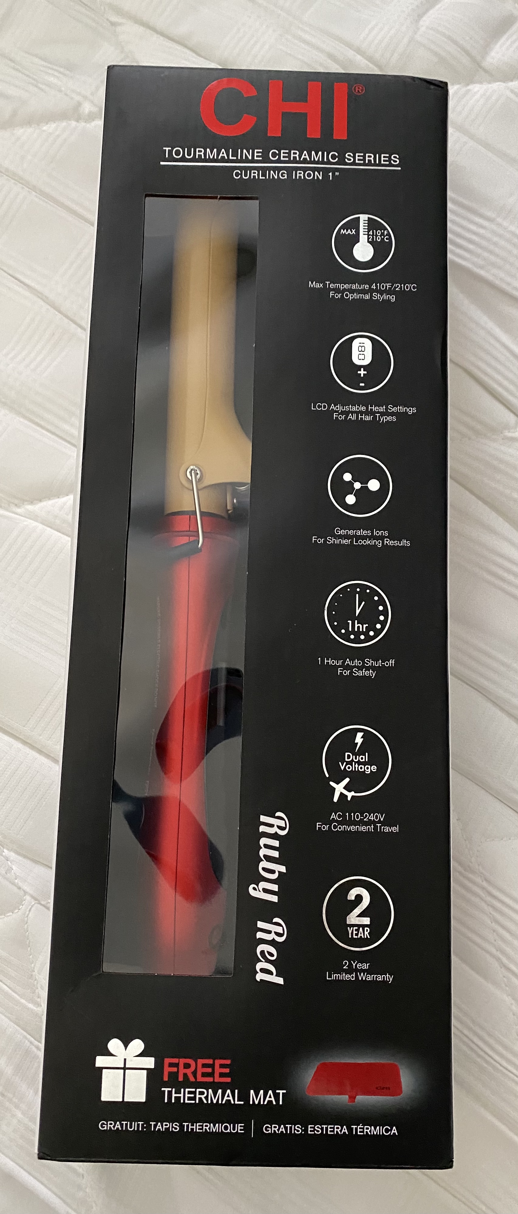 Amazon.com: Chi Air Ca1038 Texture Tourmaline Ceramic Curling Iron 1 1/ ...