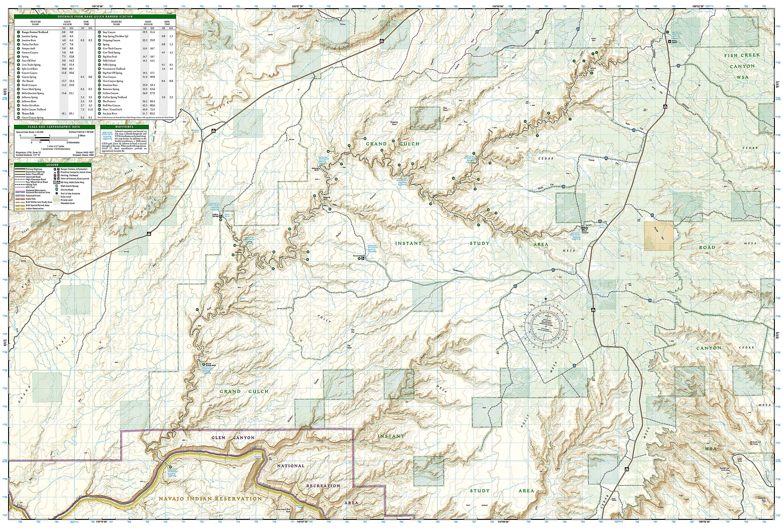 Snapklik.com : Grand Gulch, Cedar Mesa Plateau Map BLM - Monticello ...
