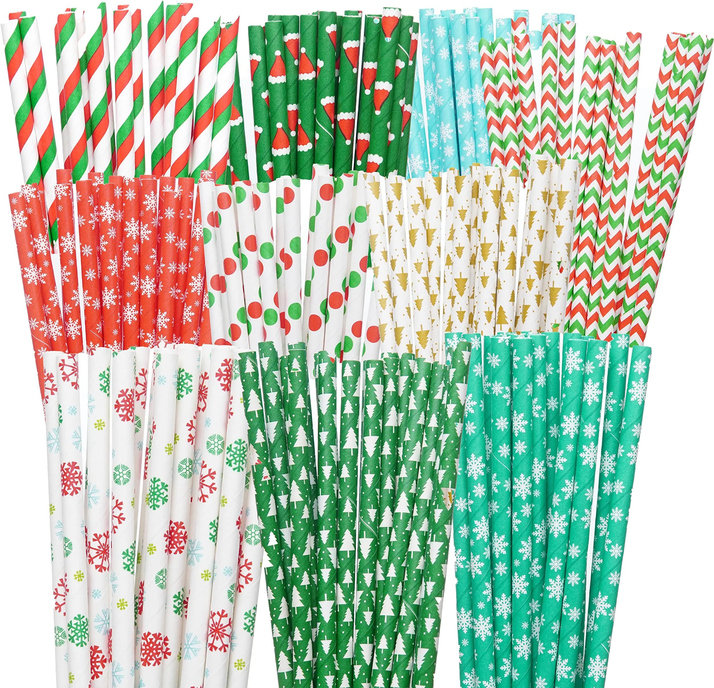 Amazon.com: Paper Straws Decorative Drinking Straws for Christmas New ...
