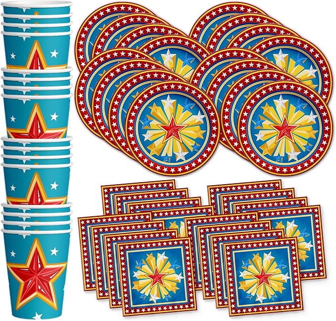 Amazon.com: Mighty Woman Superhero Birthday Party Supplies Set Plates ...