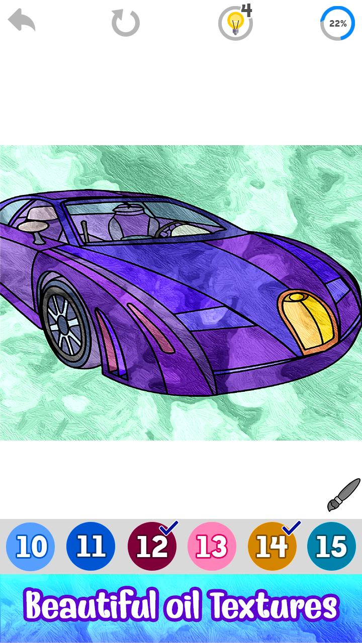Super Cars Color by Number - Glitter, Crayon Pages Coloring Game - App ...