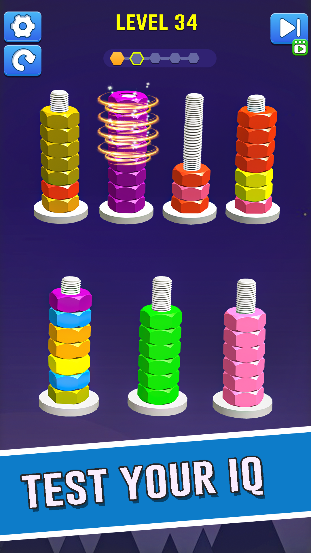 Nuts and Bolts: Nut Sort Game. Dive into the Nuts Bolts Sort challenge. Enjoy addictive Color ...