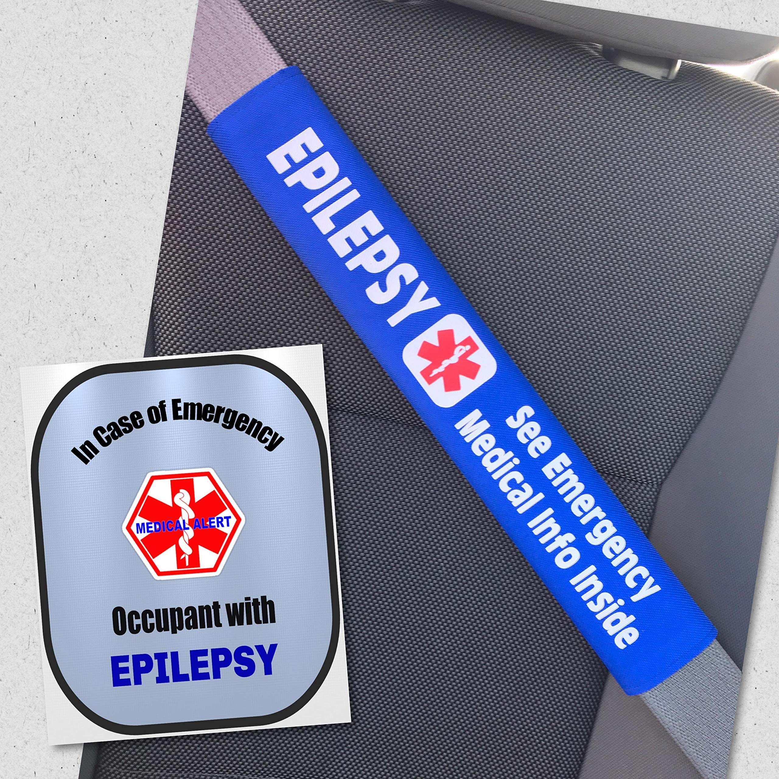 Amazon.com: Epilepsy Safety Set - Seat Belt Cover - Window Decal Set ...