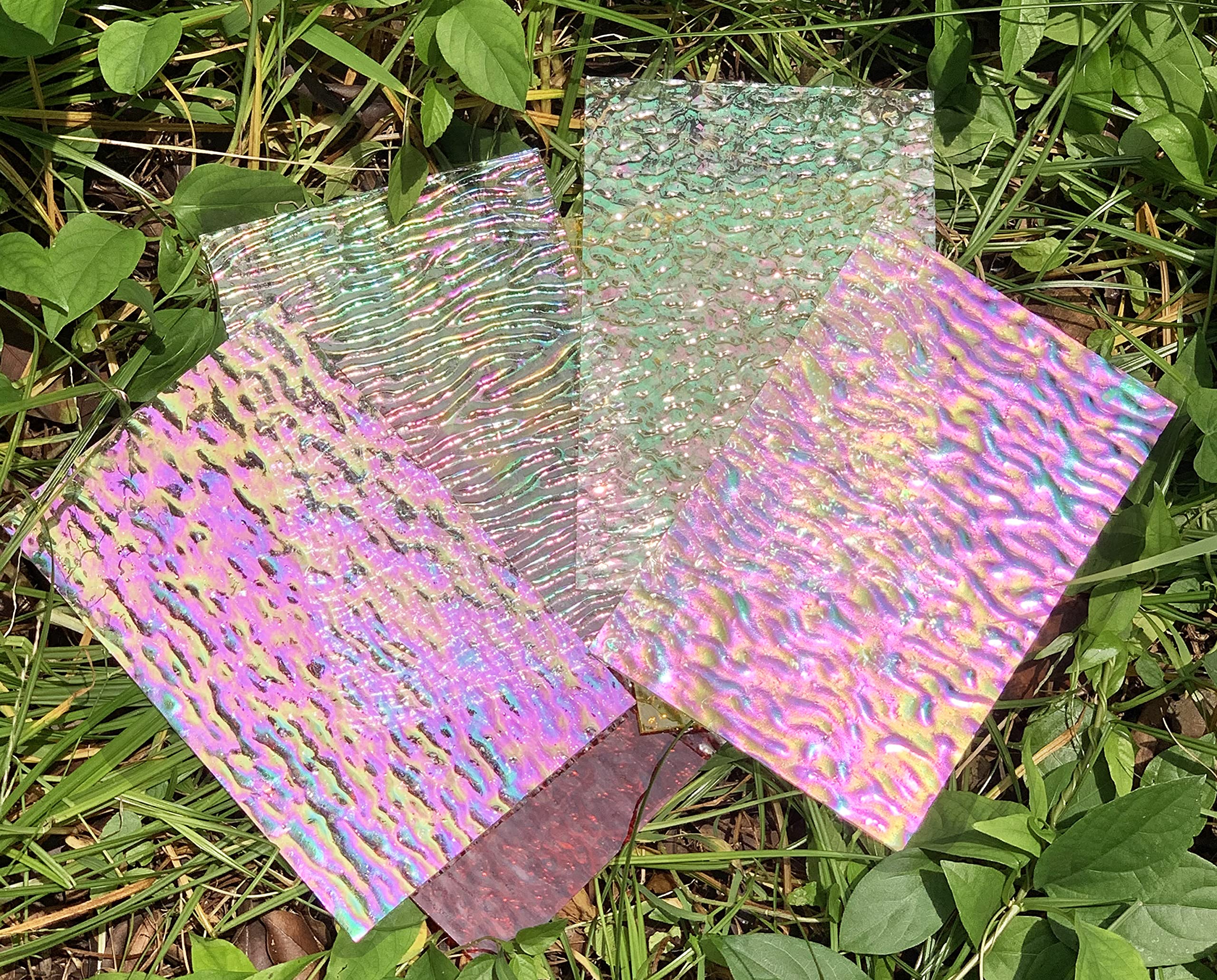 Snapklik.com : Lanyani 12 Sheets Iridescent Stained Glass Sheets
