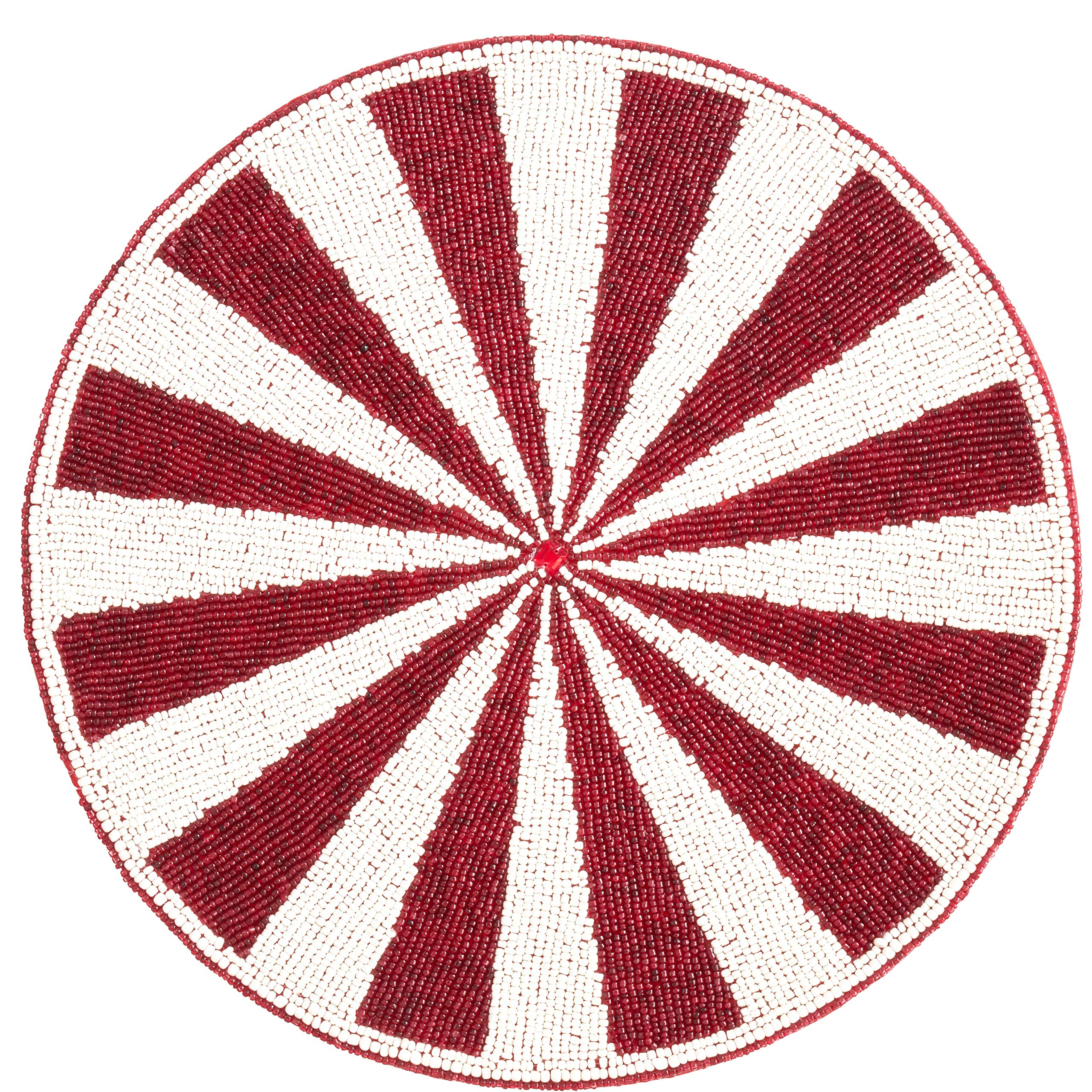 Amazon.com: Fennco Styles Holiday Peppermint Candy Cane Hand Beaded ...