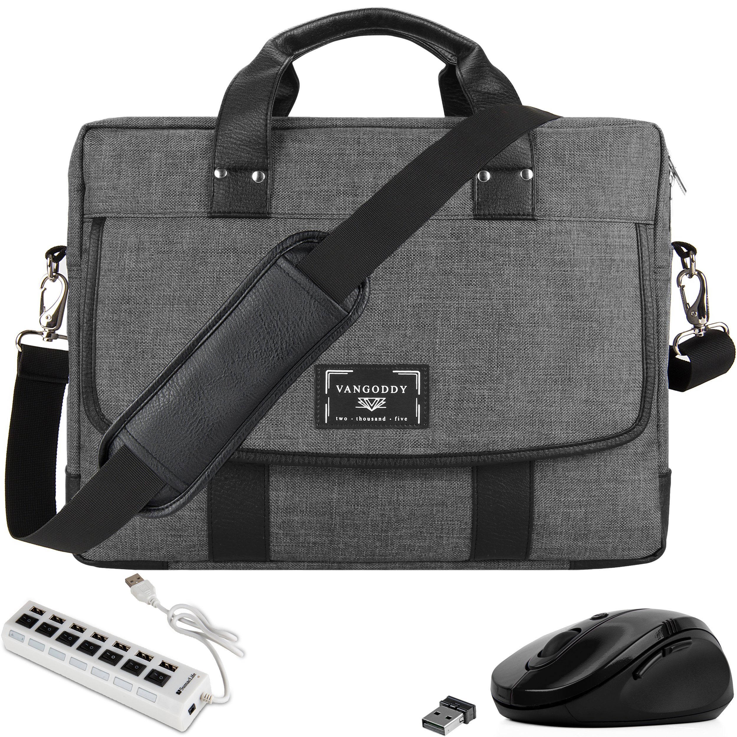 Amazon.com: 17-inch Laptop Briefcase Bag with Mouse and USB-C Hub for ...