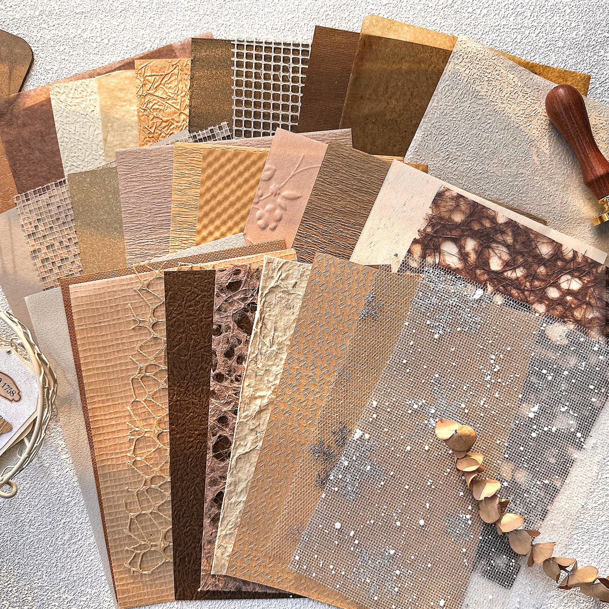 Amazon.com : Aromoty 30 sheets A4 size Textured Scrapbook Paper&Mesh ...