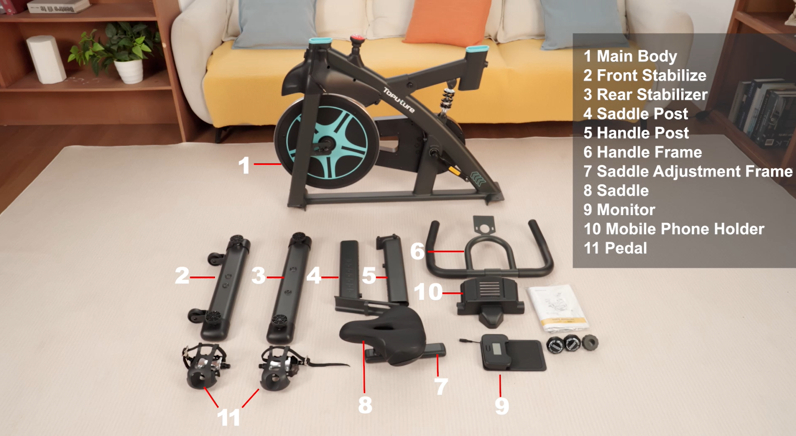 70% Pre-installed Toputure Exercise Bike with Exclusive App