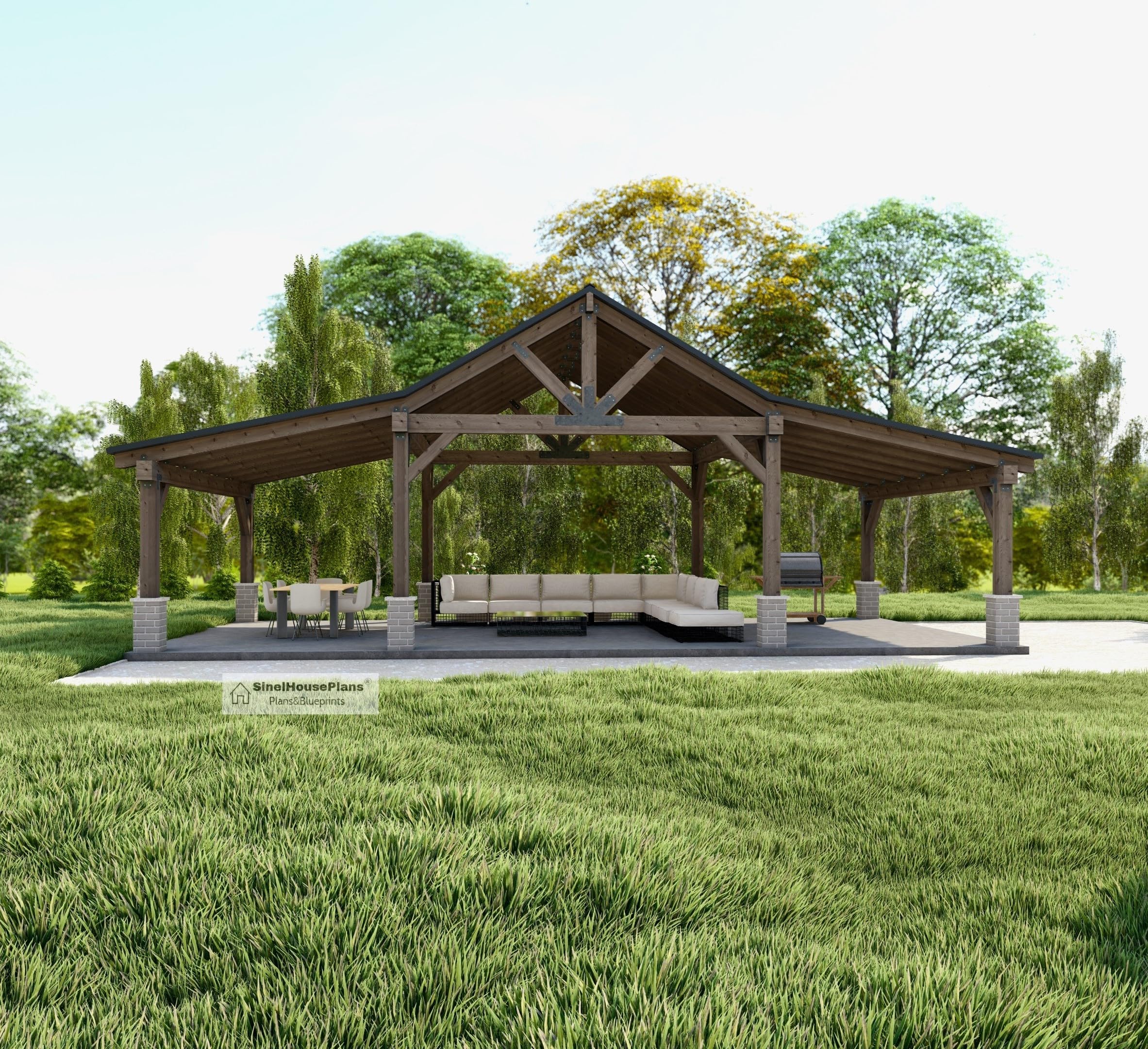 Pavilion Blueprints And Plans Pavilion Kit 18' X 30' Legacy Post And