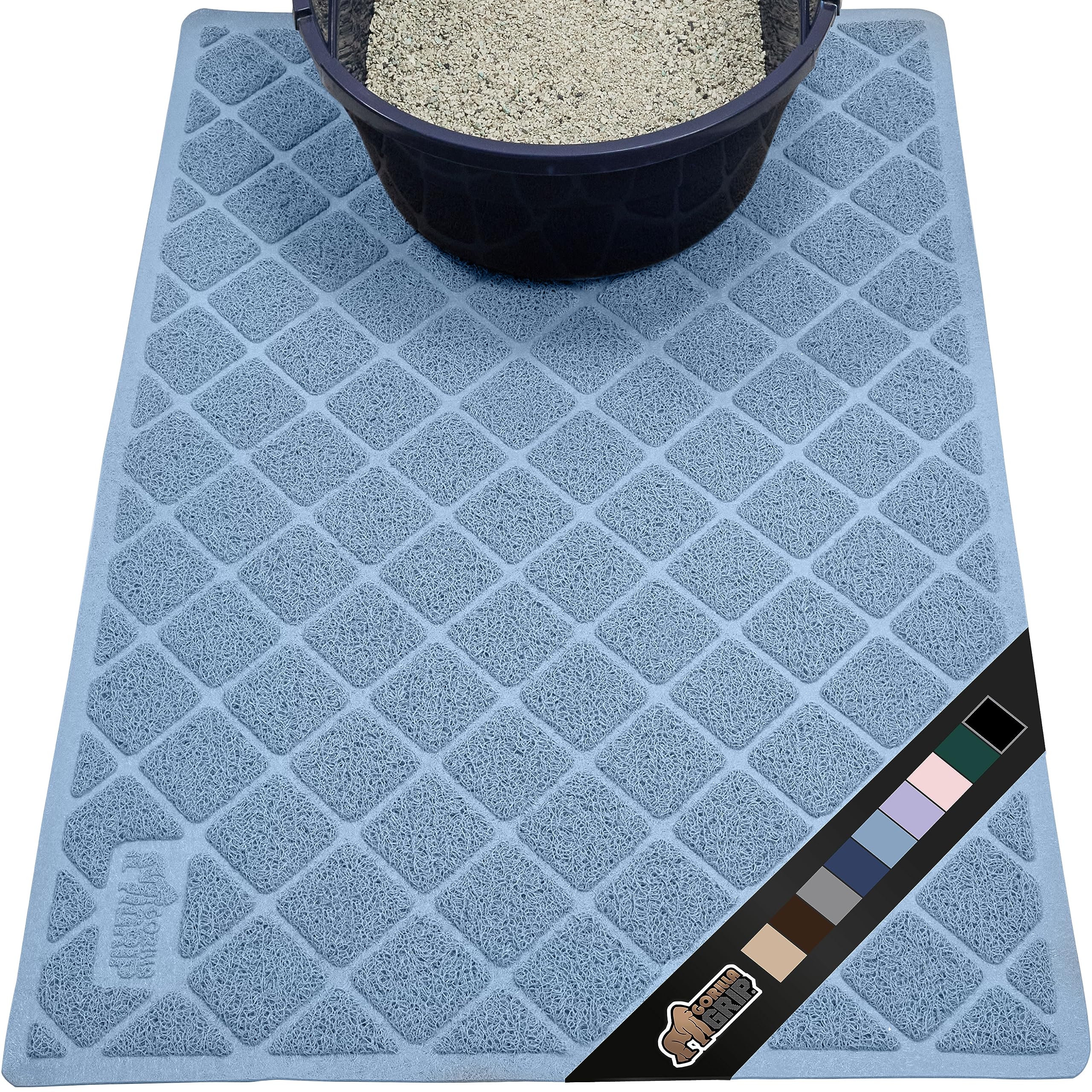 Amazon.com: GORILLA GRIP Cat Litter Box Mat, 47x35, Water Resistant ...