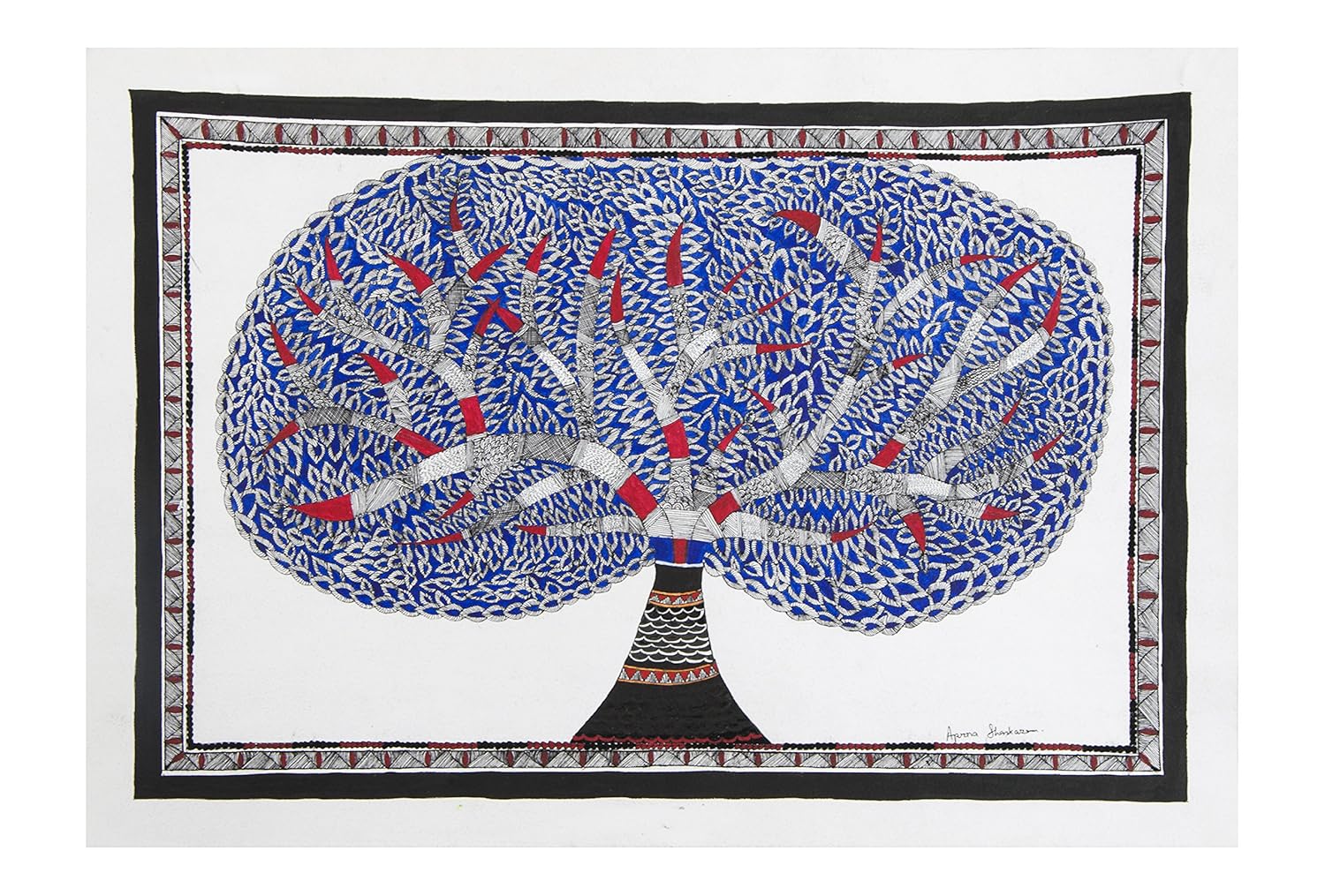 Aprna kala sangrah Tree of Life Painting (Paper, 58 cm x 0.1 cm x 40 cm ...