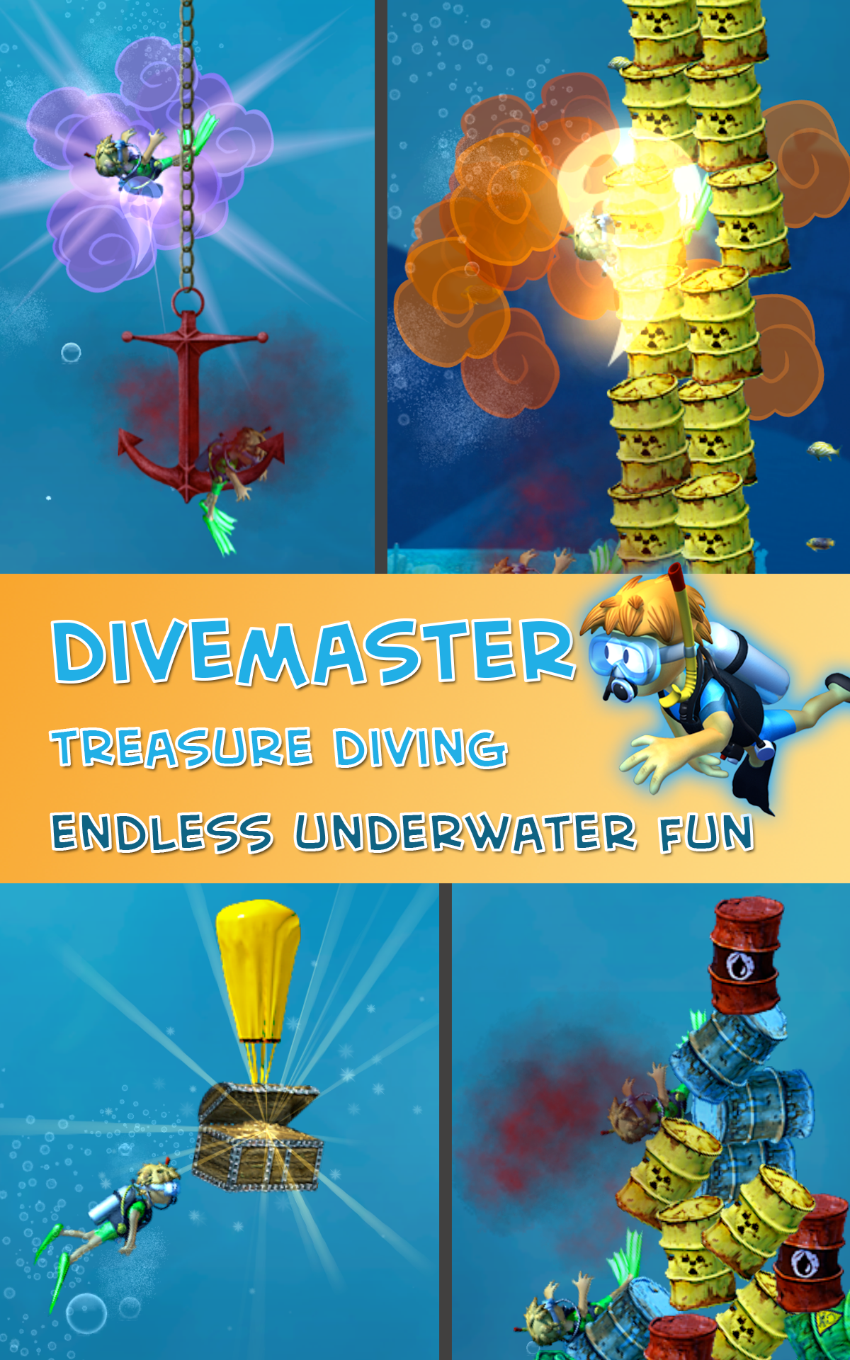 DiveMaster - Underwater Scuba Diver Treasure Race game with sharks and ...