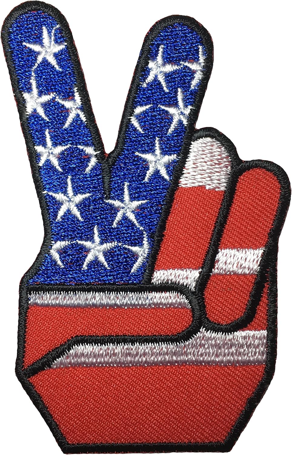 Amazon.com: Two Finger Peace Sign with USA Flag American Embroidered ...