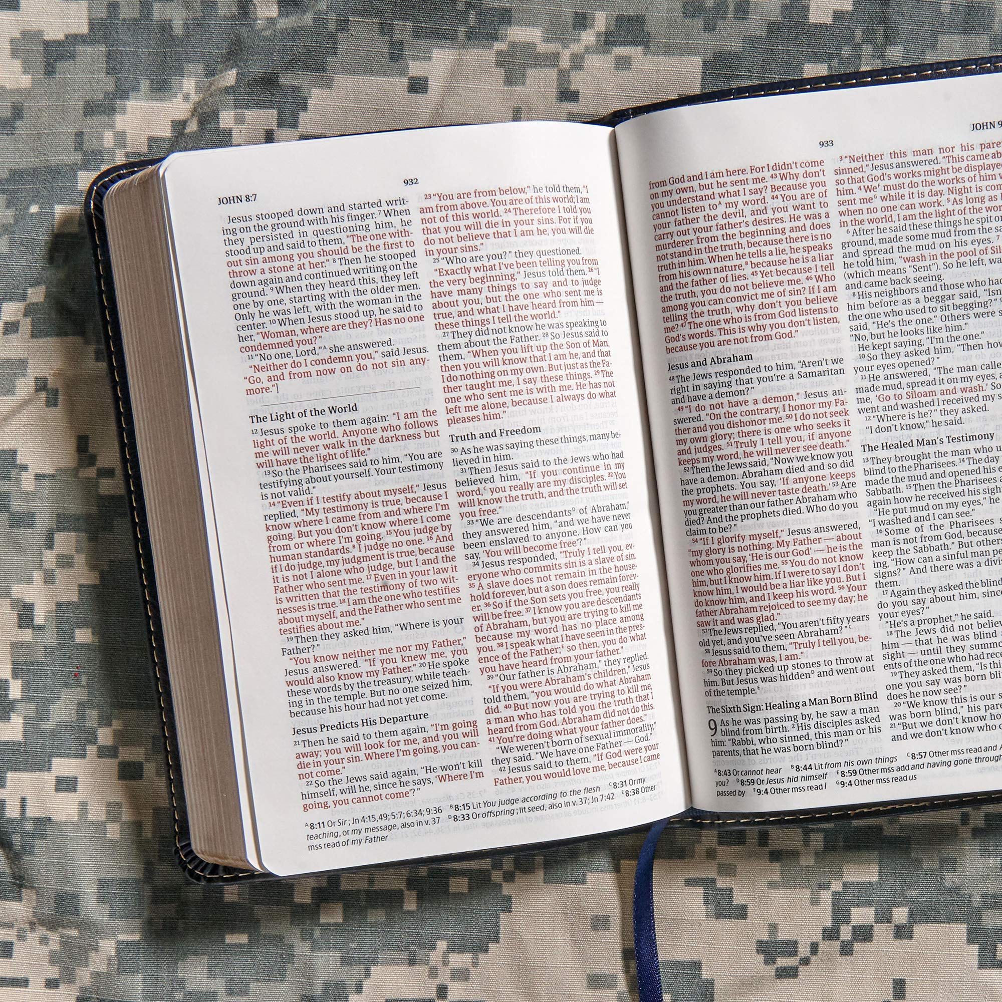 Snapklik.com : CSB Military Bible, Navy Blue LeatherTouch, Red Letter ...