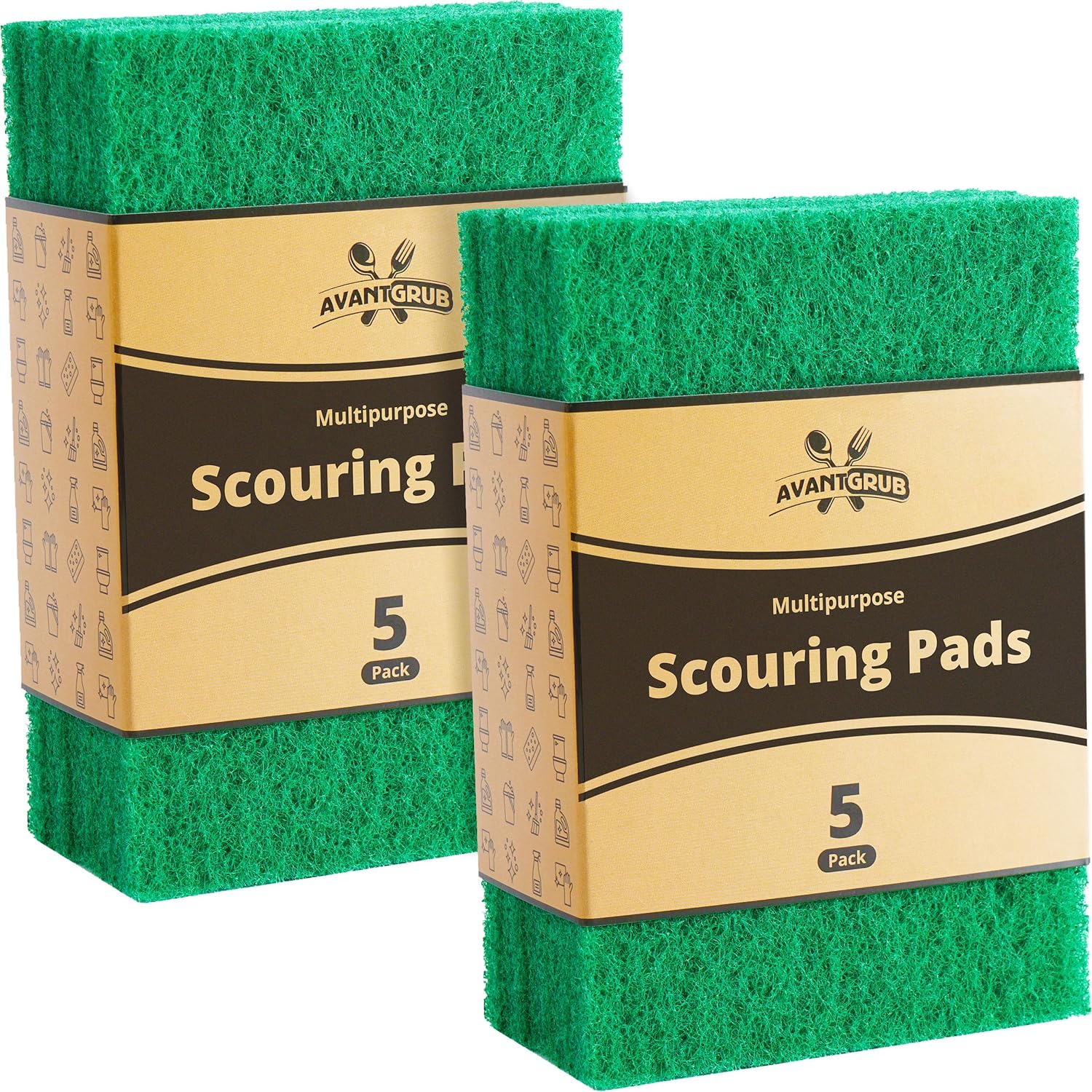 Amazon.com: Green Sustainable 10 Pack Cleaning Scour Pads by Avant Grub ...