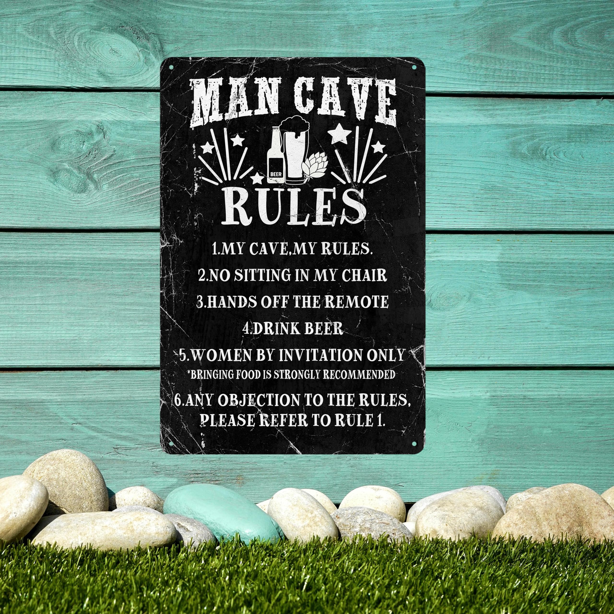 Man Cave Rules Poster Funny Man Cave Rules Sign SVG, Vintage Man Cave