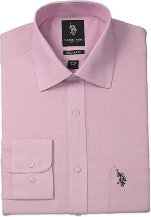 U.S. Polo Assn. Men's End On End Regular Fit Semi Spread Collar Dress ...