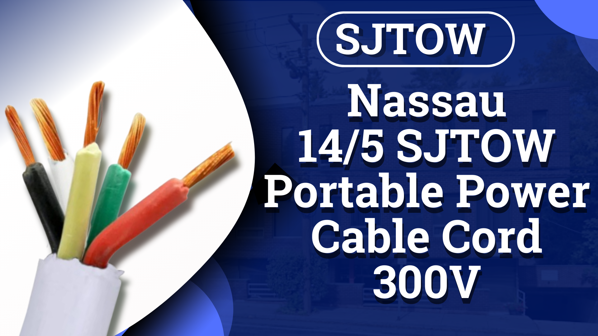 Watch Nassau 14/5 SJTOW Cord Portable Power Cable 300V White on Amazon Live