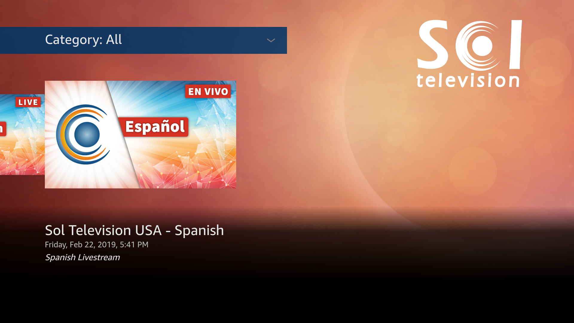Sol Television - App on Amazon Appstore