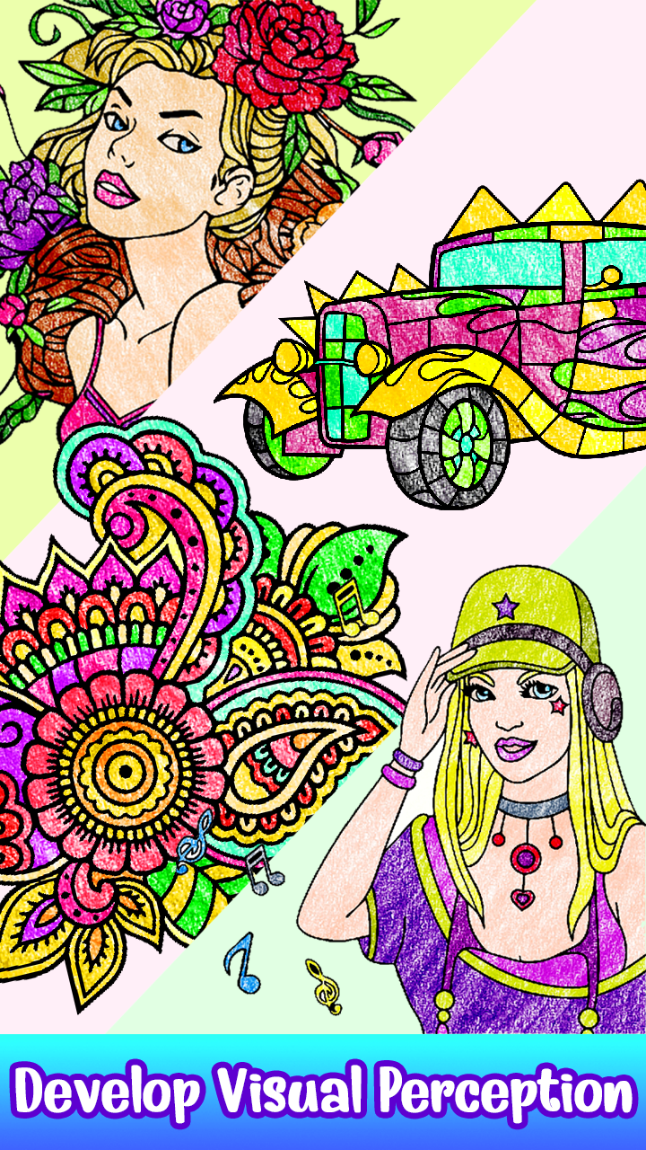 Crayon Color by Number - Grownups Coloring Book Pages - App on the ...